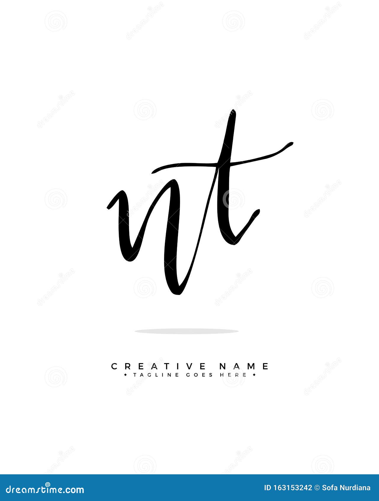 N T NT Initial Logo Signature Vector. Handwriting Concept Logo. Stock ...