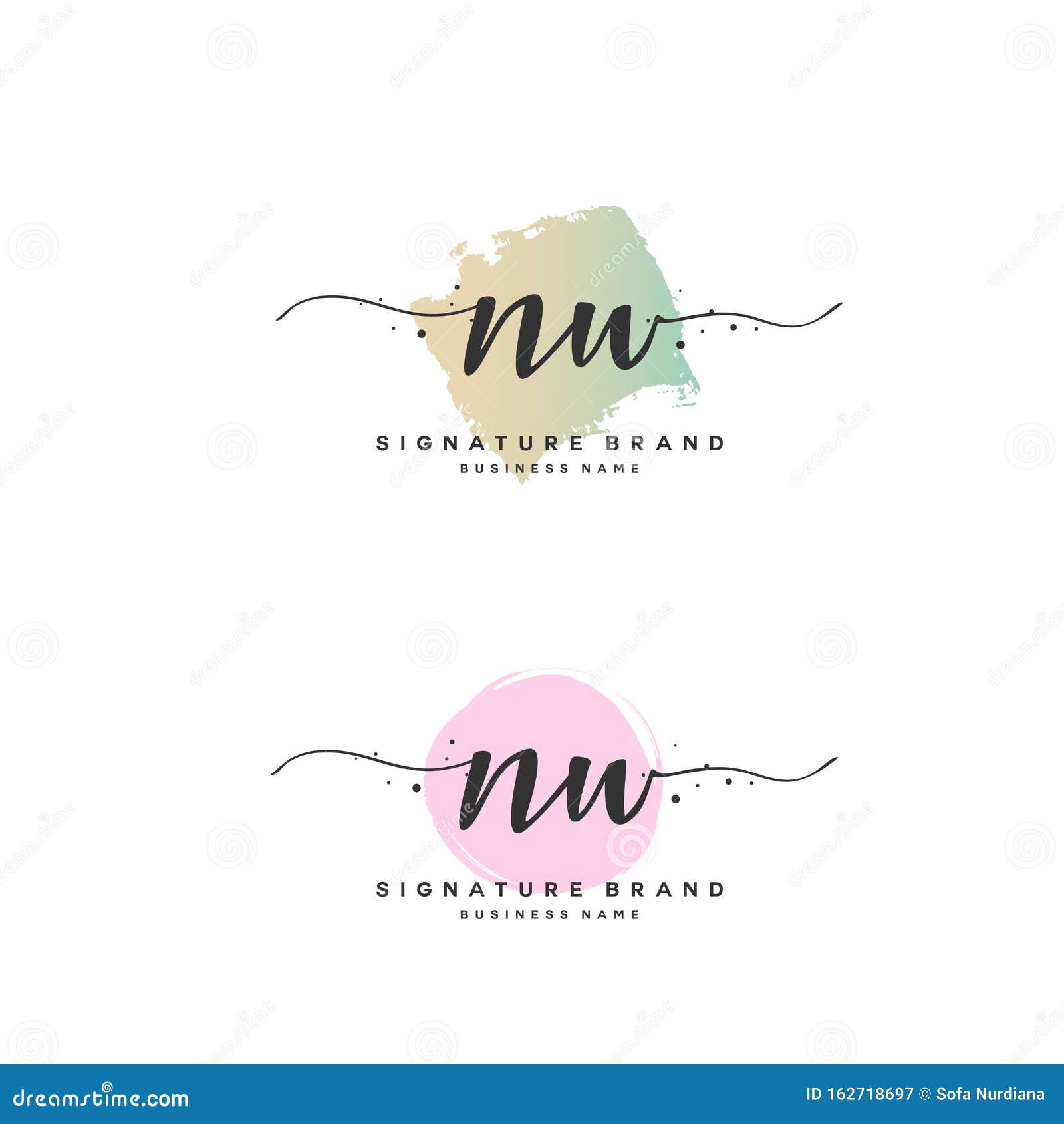 N W NW Initial Letter Handwriting and Signature Logo. a Concept ...