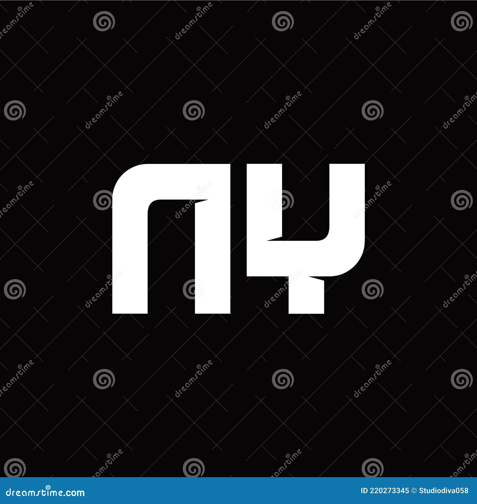 N Y Letter Monogram Style Initial Logo Template Stock Illustration ...