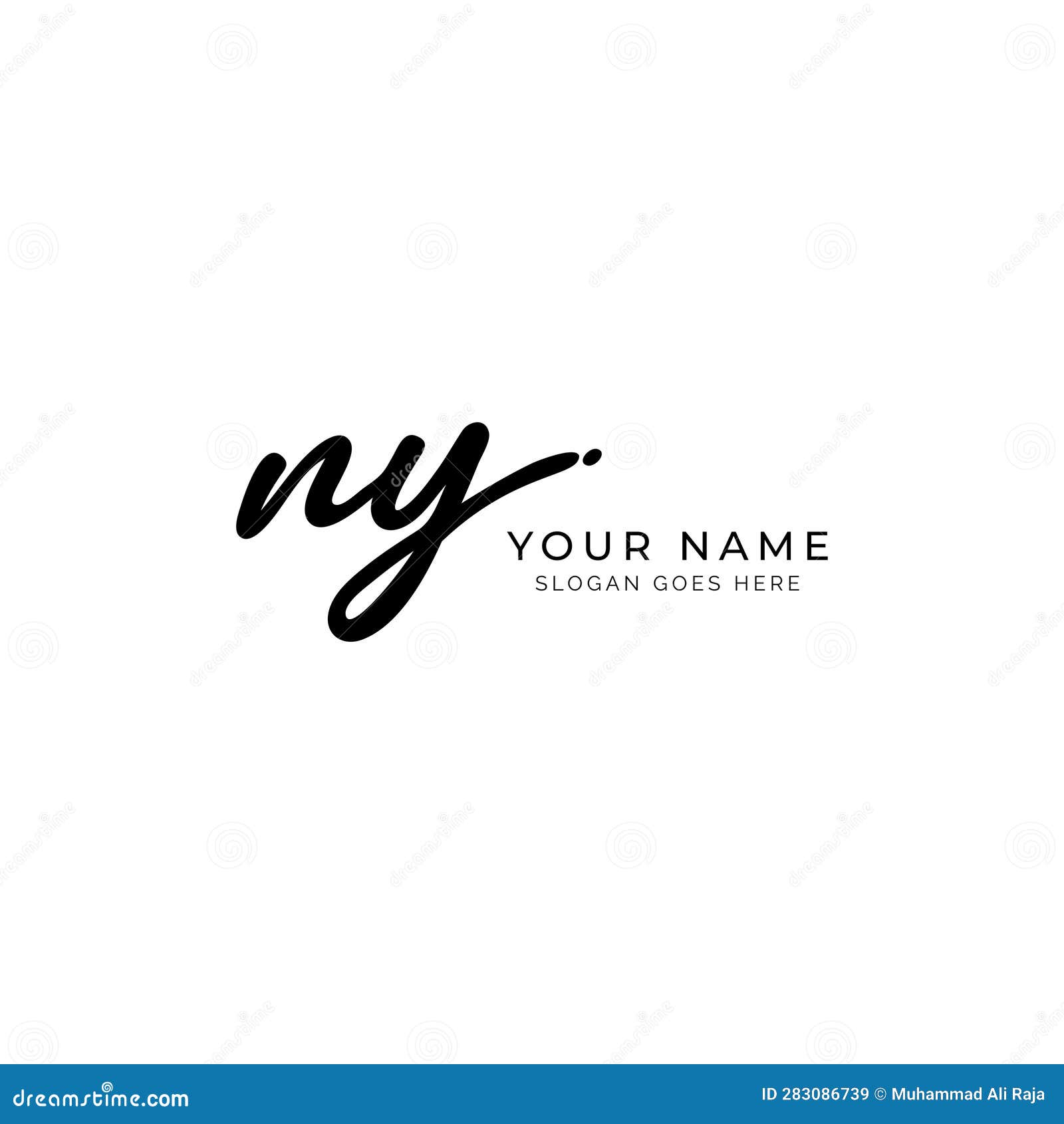 N, Y, NY Initial Letter Handwritten and Signature Vector Image Logo ...