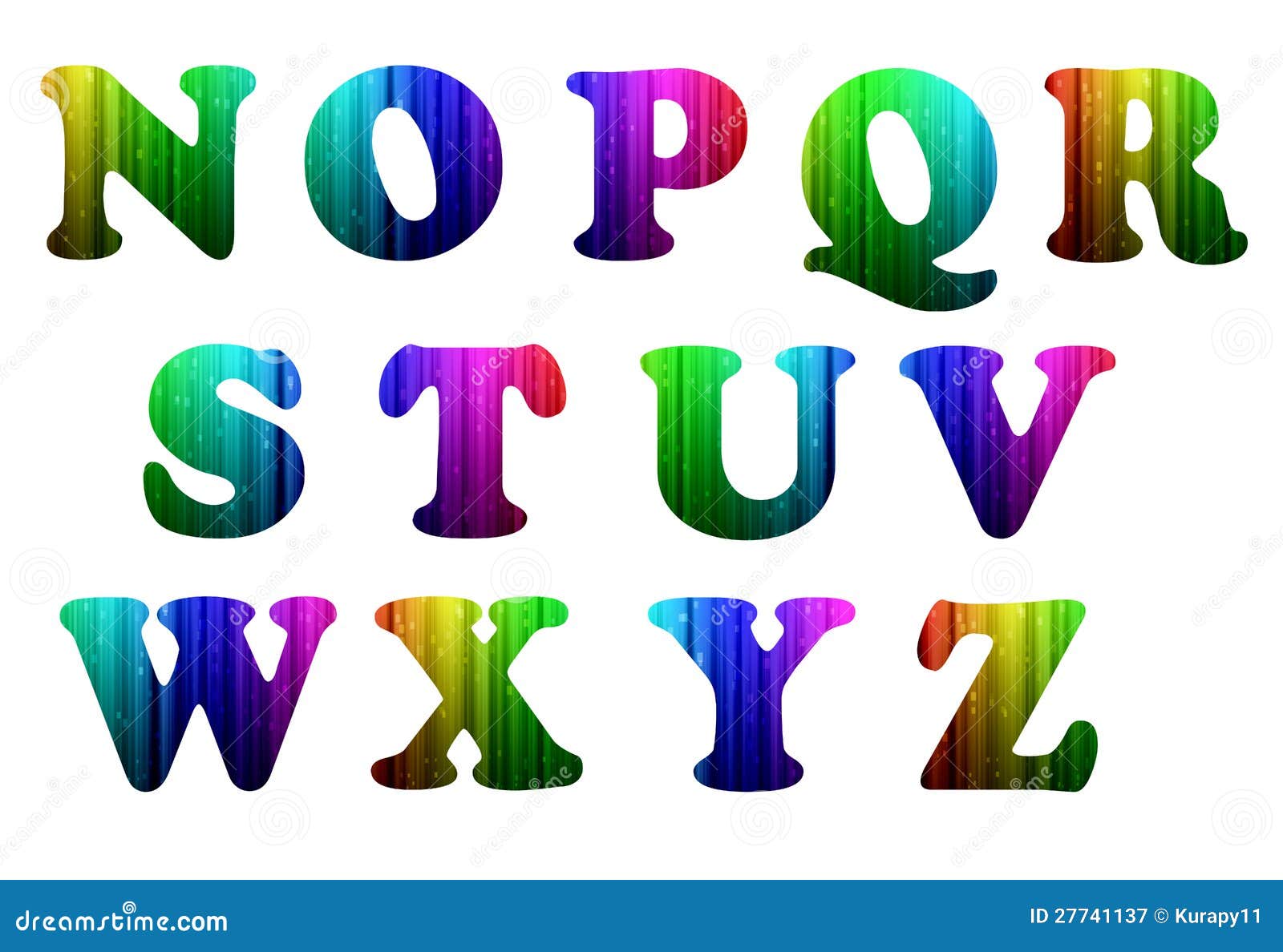 N-Z Colorful Computer Alphabet Stock Illustration - Illustration of ...