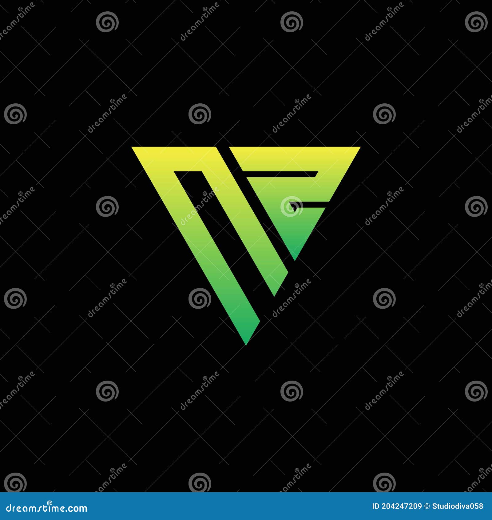 N Z Initial Triangle Logo Monogram with Triangle Shape Stock Vector ...