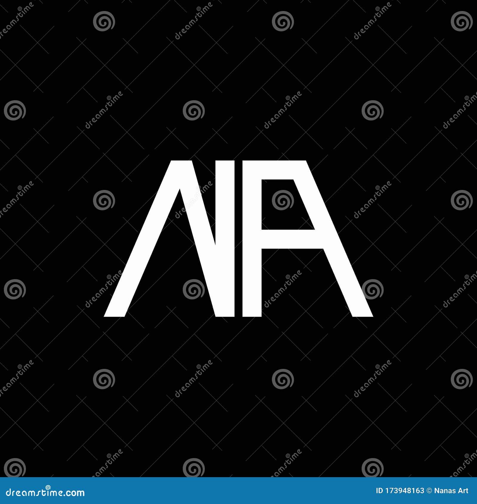 NA Logo Abstract Monogram Isolated on Black Background Stock Vector ...
