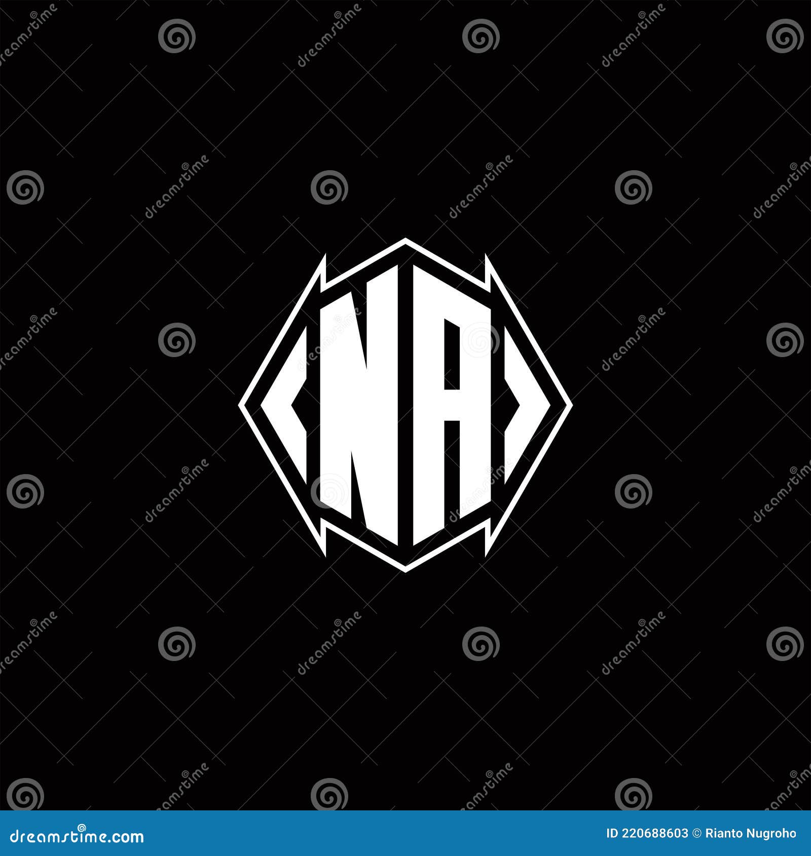 NA Logo Monogram with Shield Shape Designs Template Stock Vector ...