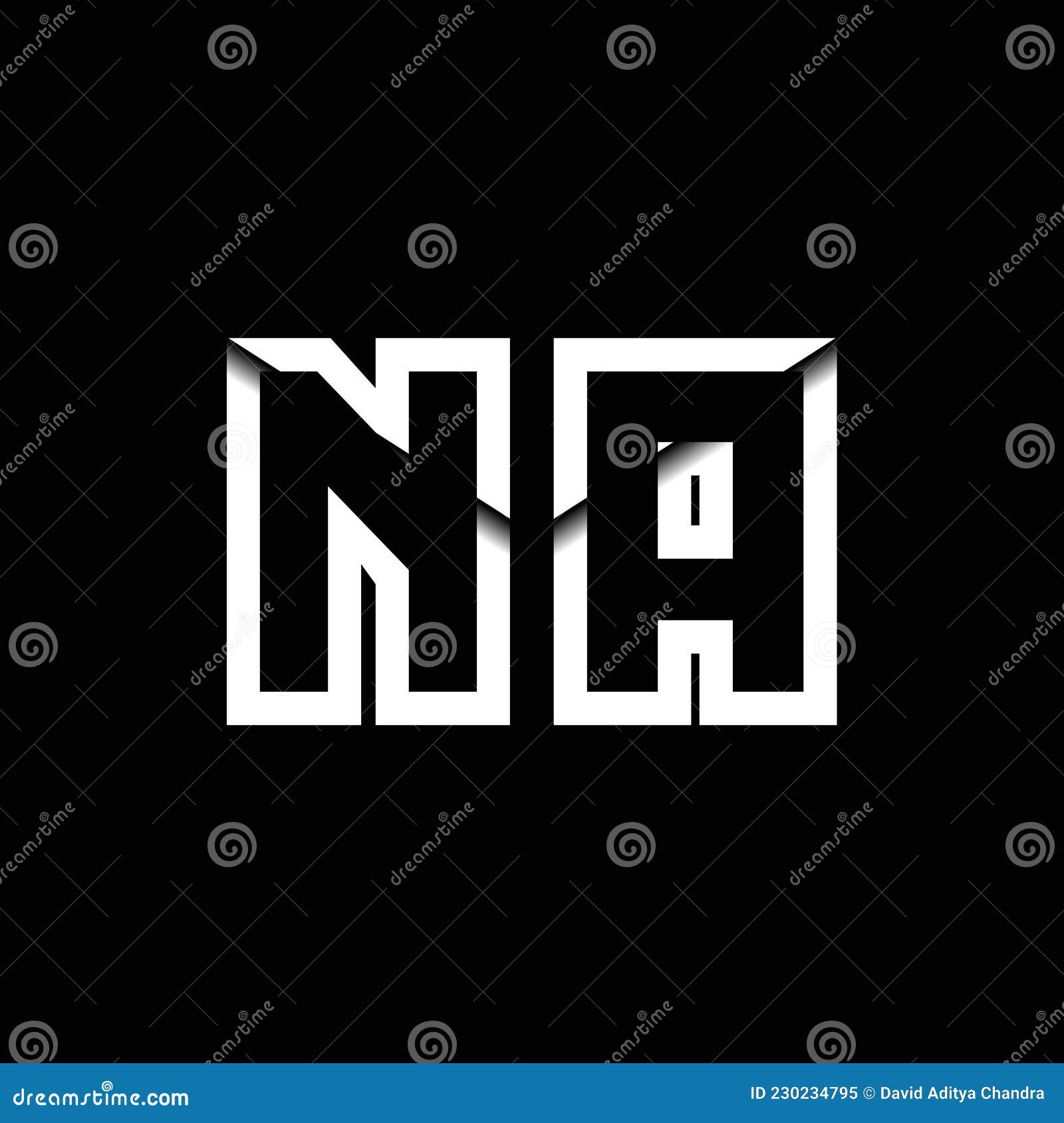 NA Monogram Envelope Shape Style Stock Vector - Illustration of element ...