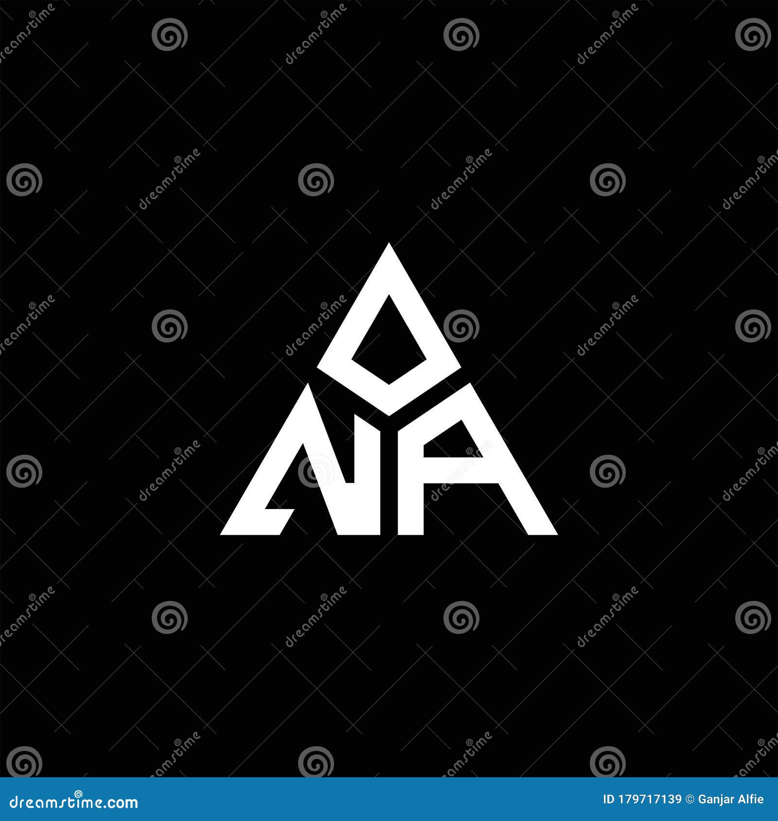 NA Monogram Logo with 3 Pieces Shape Isolated on Triangle Stock Vector ...