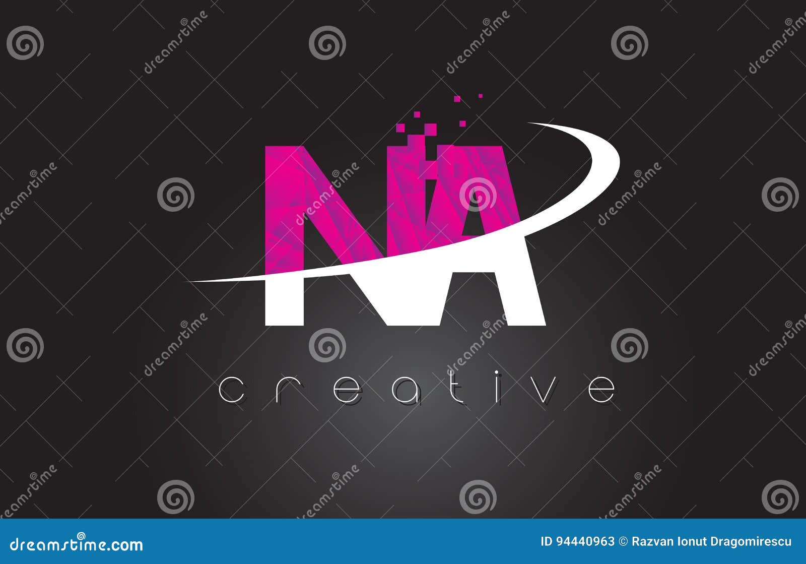 NA N a Creative Letters Design with White Pink Colors Stock Vector ...