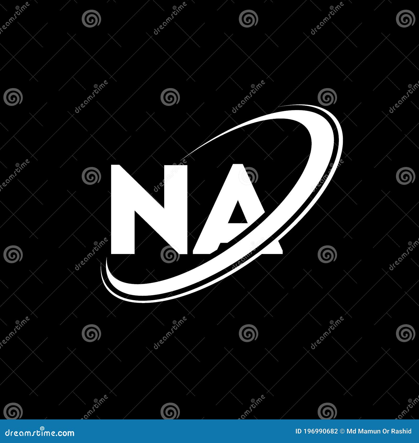 NA N a Letter Logo Design. Initial Letter NA Linked Circle Uppercase ...