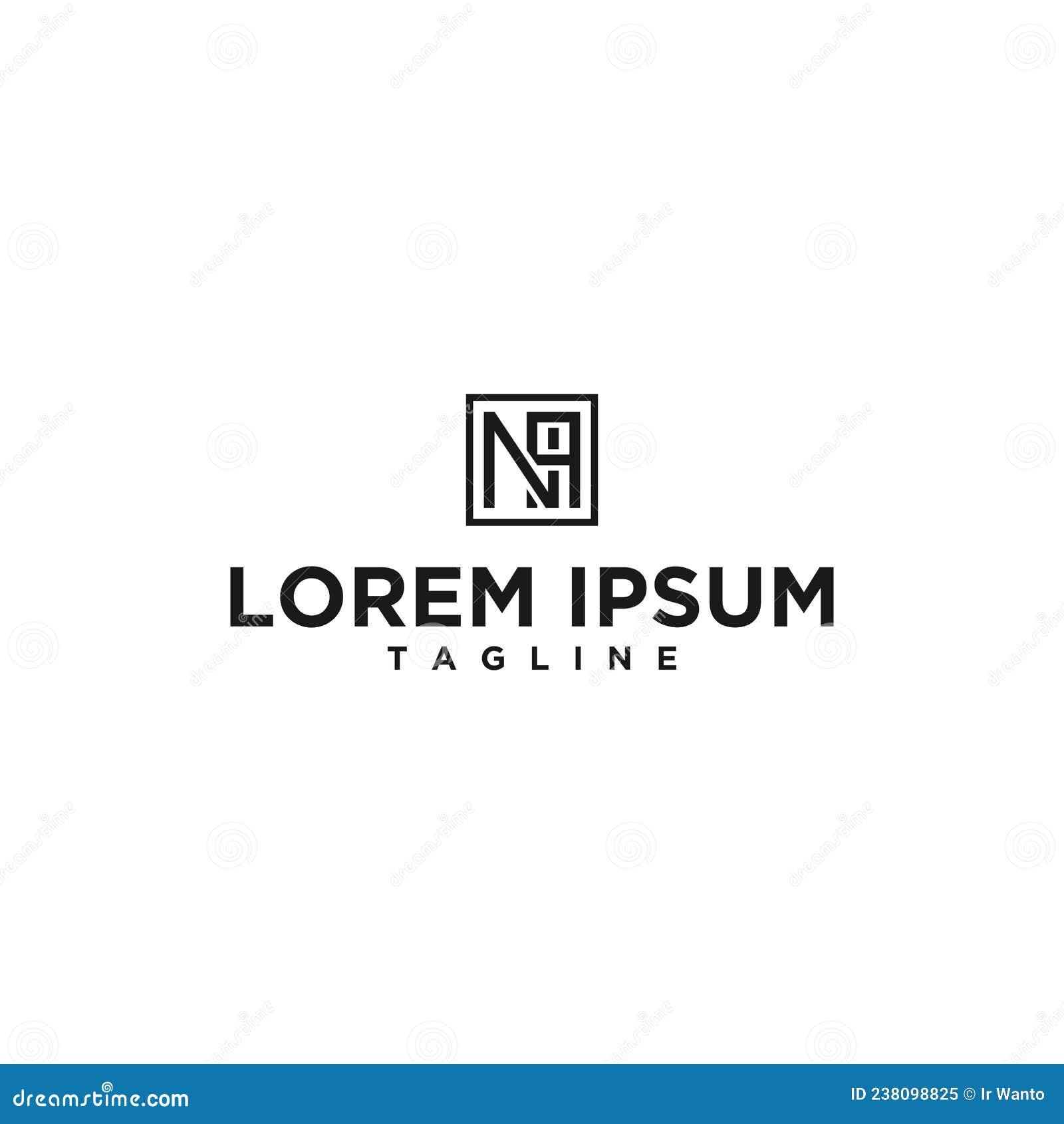 Na or an Square Logo Design Stock Vector - Illustration of luxury ...