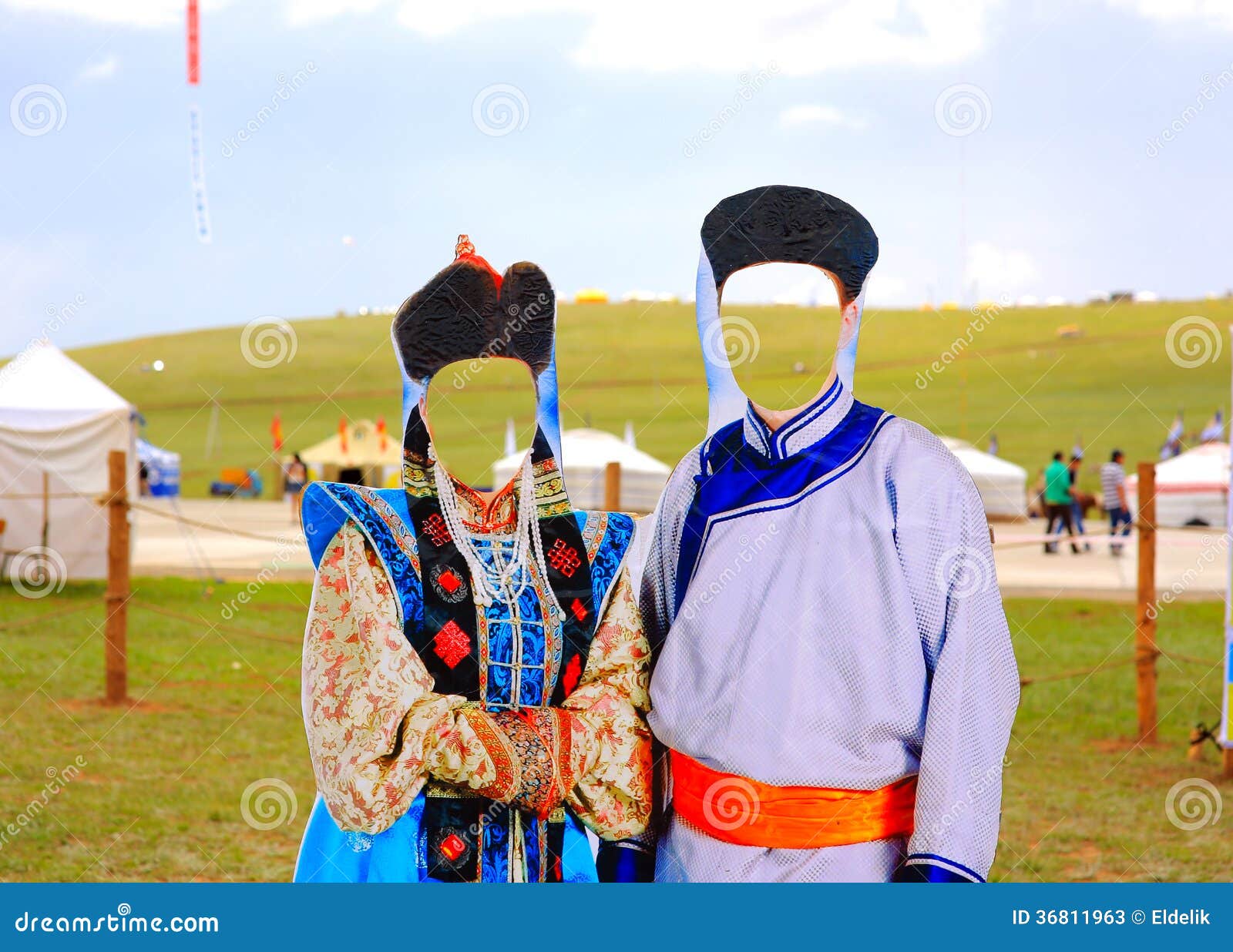 Naadam Camp Area in Ulaanbataar Stock Illustration - Illustration of ...