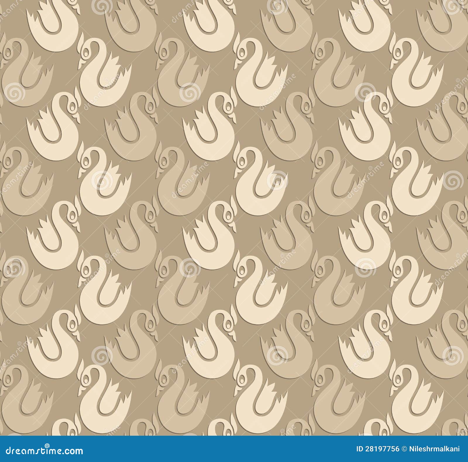 Naadloos behang van zwanen vector illustratie. Illustration of flora ...