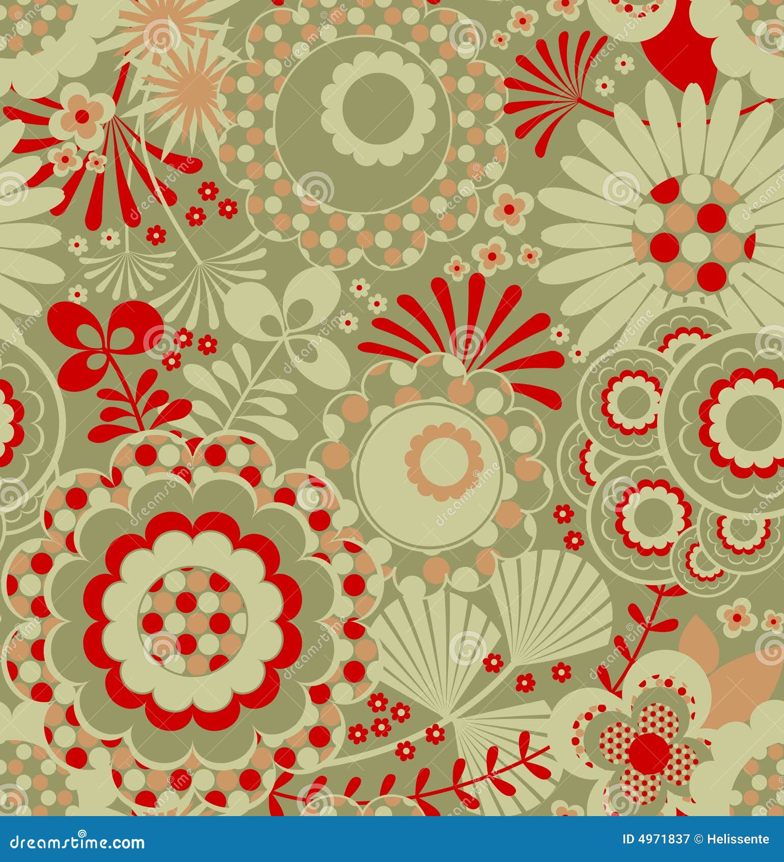 Naadloos retro patroon vector illustratie. Illustration of blad - 4971837