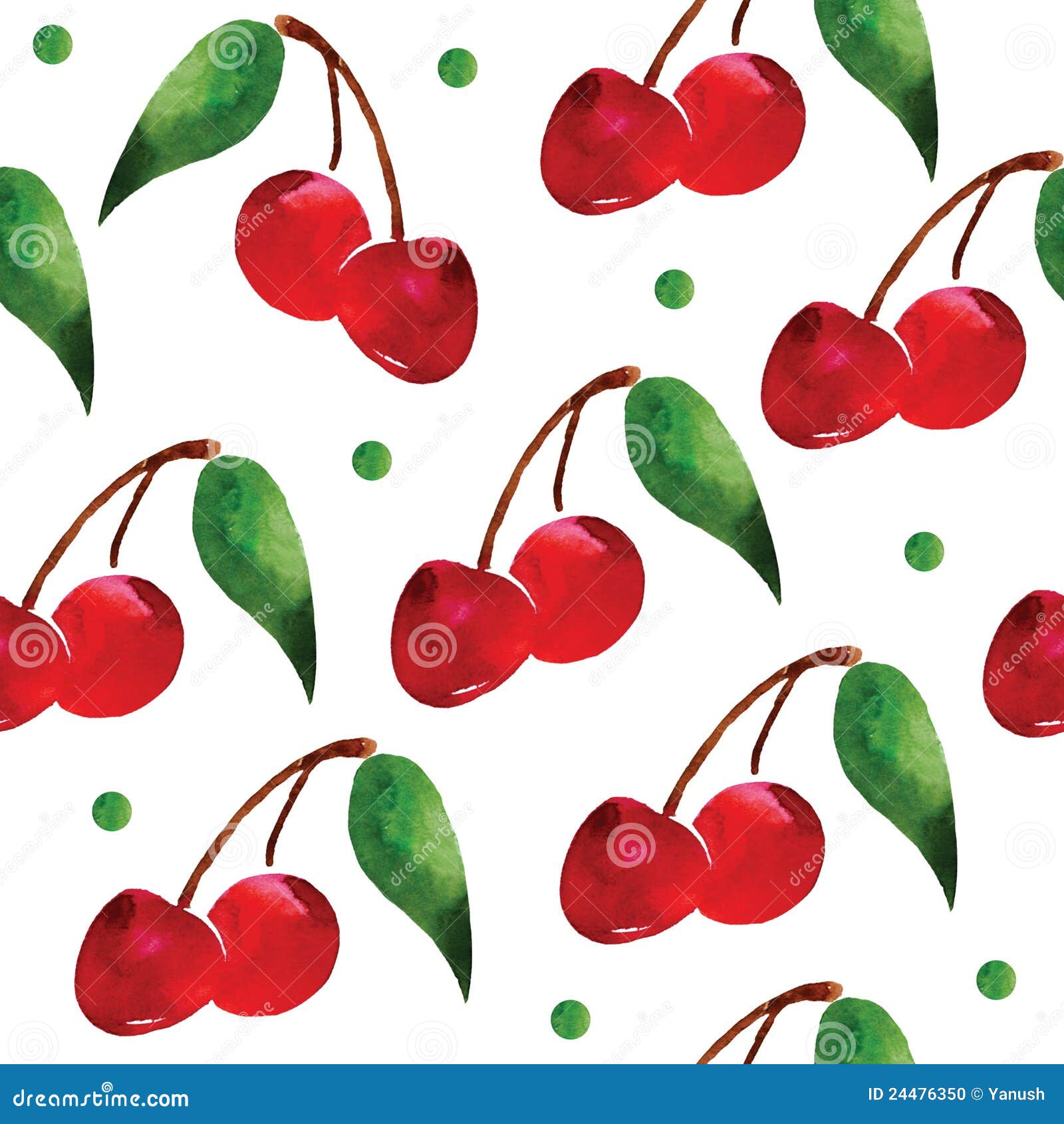 Naadloze Achtergrond Met Kersen Stock Illustratie - Illustration of ...