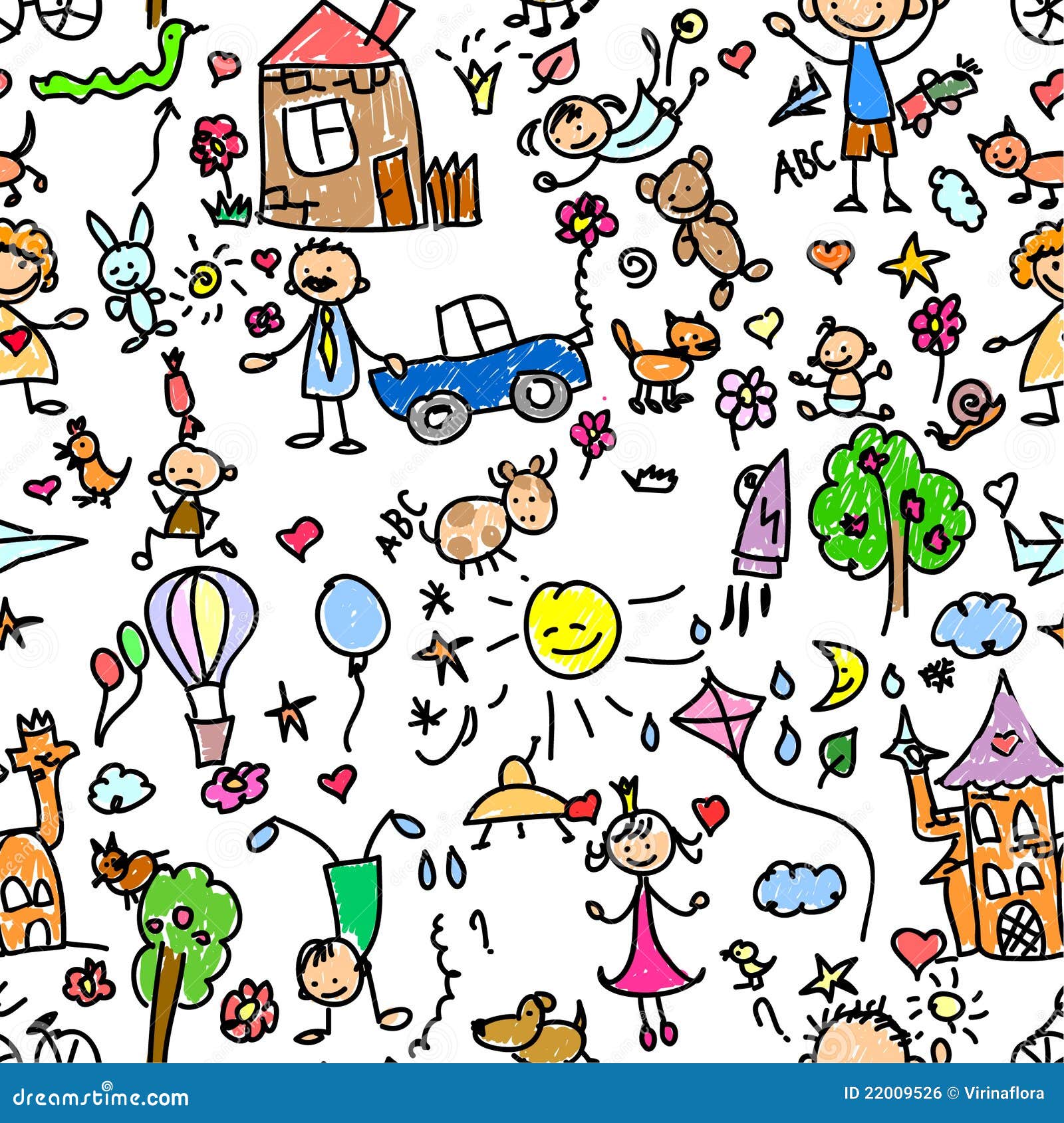 Naadloze Het Patroon Van Het Kind Vector Illustratie - Illustration of ...