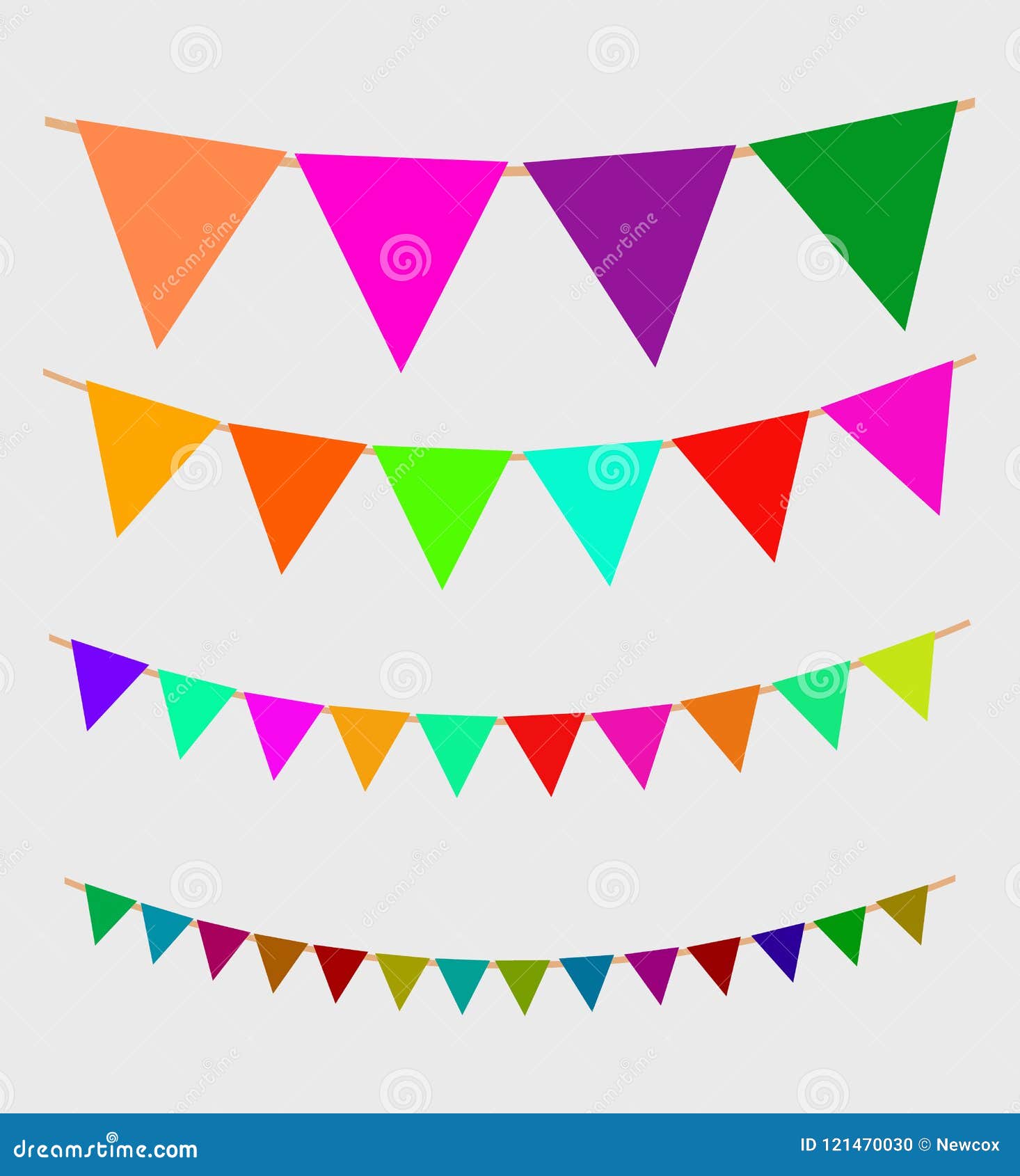 Naadloze Slinger Met Vieringsvlaggen Vector Illustratie - Illustration ...