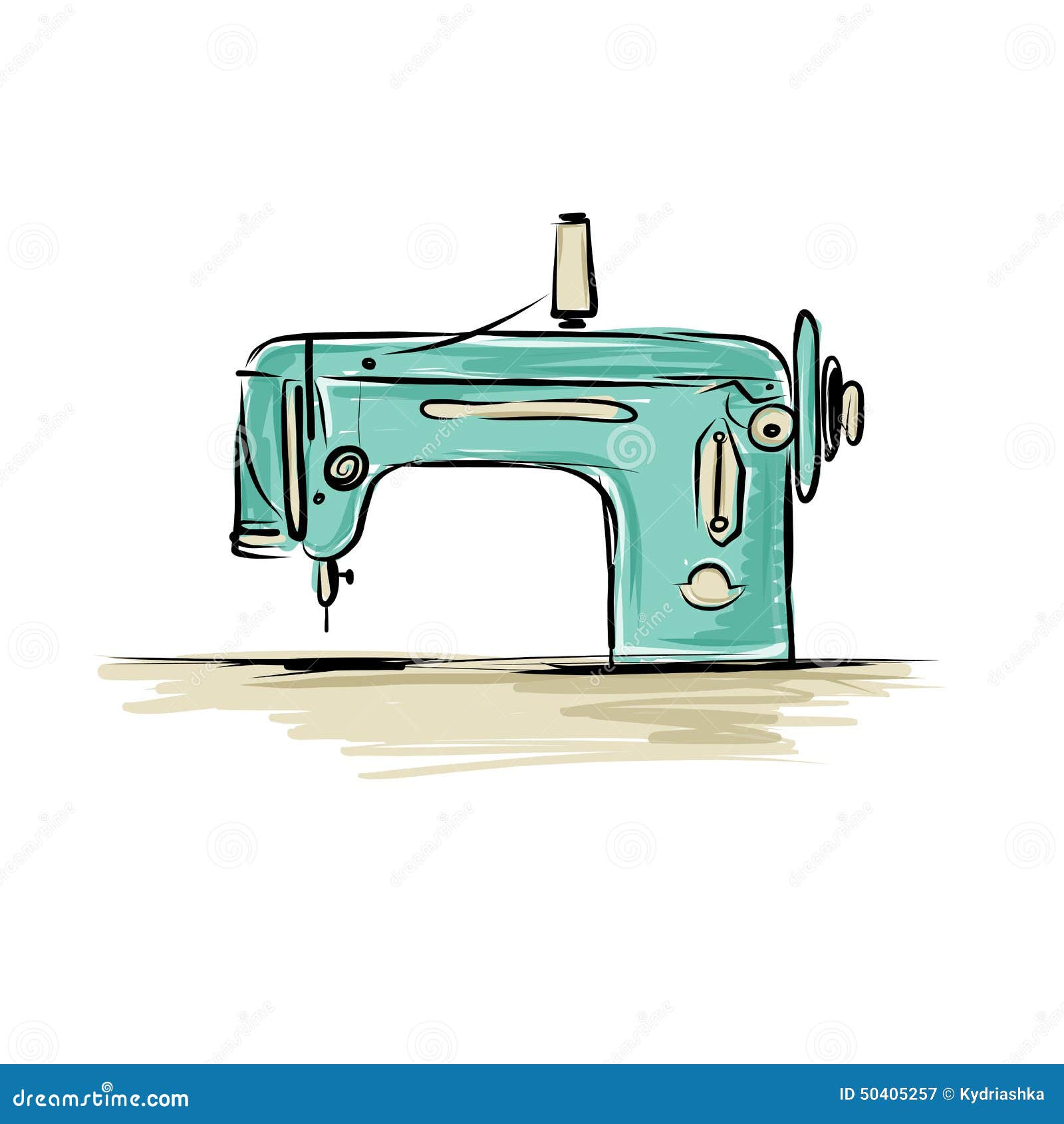 Naaimachine Retro Schets Voor Uw Ontwerp Vector Illustratie ...