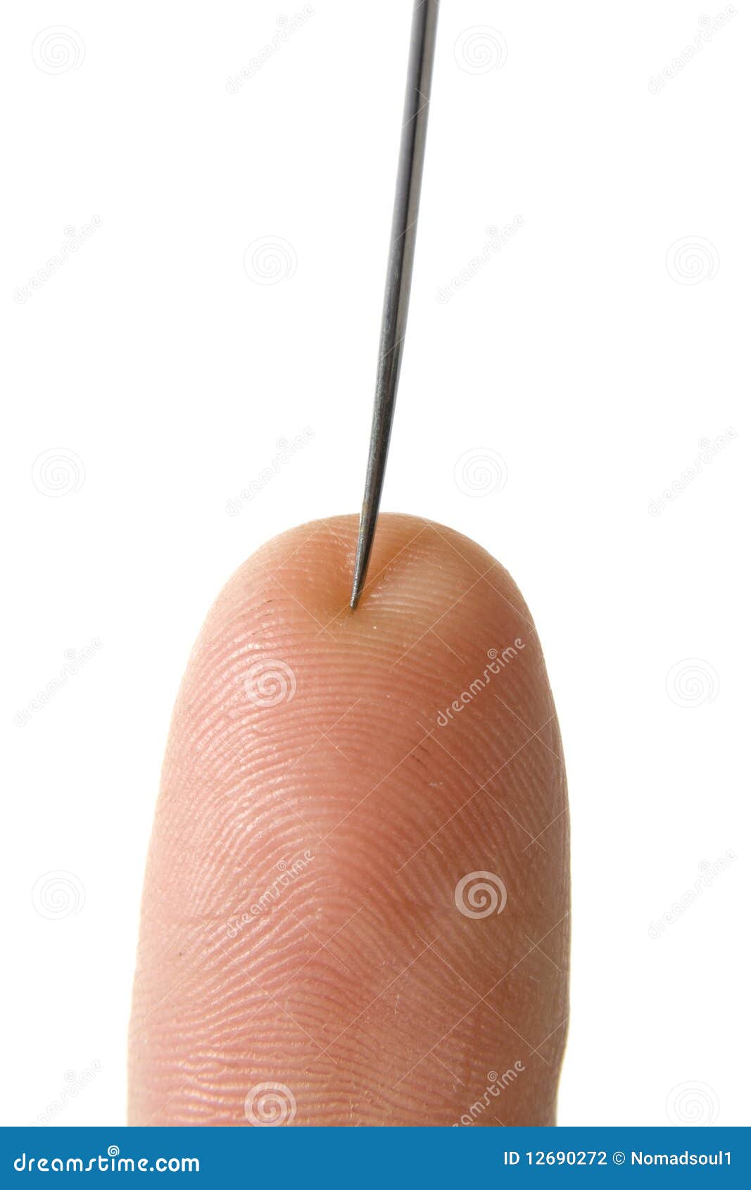Naald met vinger stock foto. Image of voorwerp, therapie - 12690272
