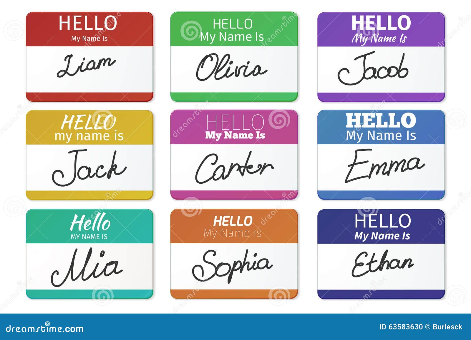 Naamplaatje Vectorreeks Hello is Mijn Naam Vector Illustratie ...