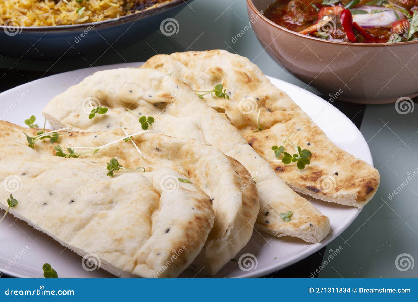 Naan Bread stock photo. Image of salad, healthy, dinner - 271311834