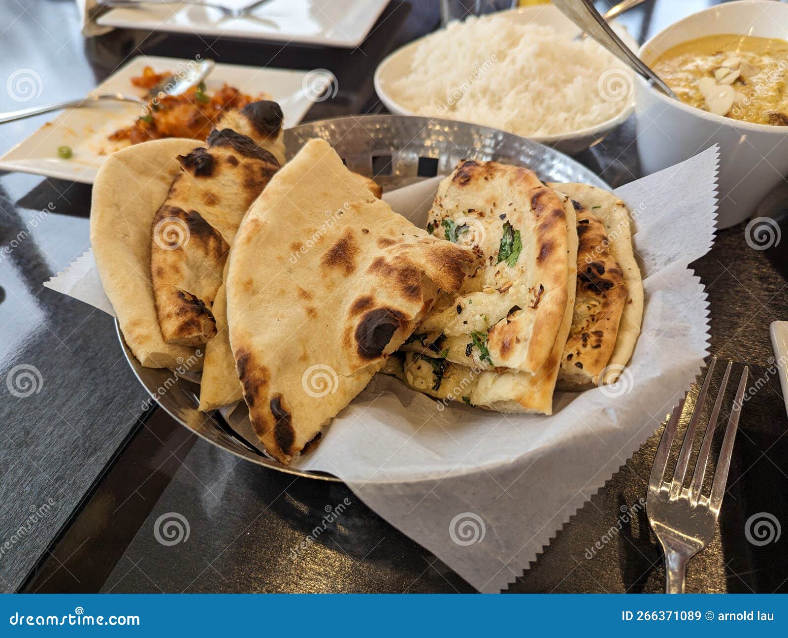 Naan Bread Garlic Hot Fresh Stock Image - Image of fresh, naan: 266371089