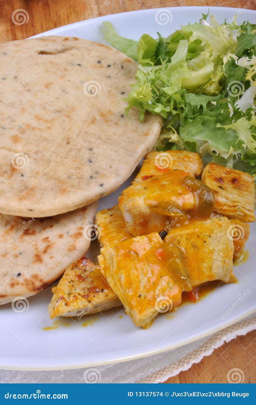 Naan Bread with Turkey Curry Stock Photo - Image of fine, healthy: 13137574
