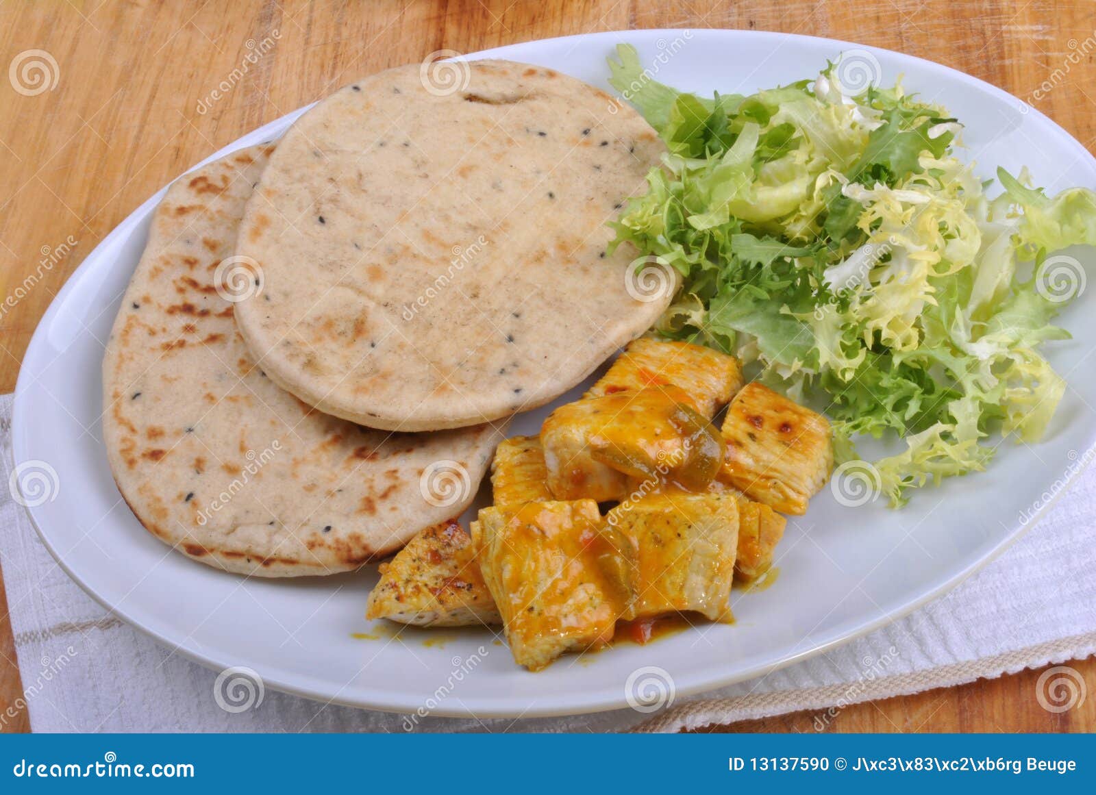 Naan Bread with Turkey Curry Stock Photo - Image of tasty, vegetable ...