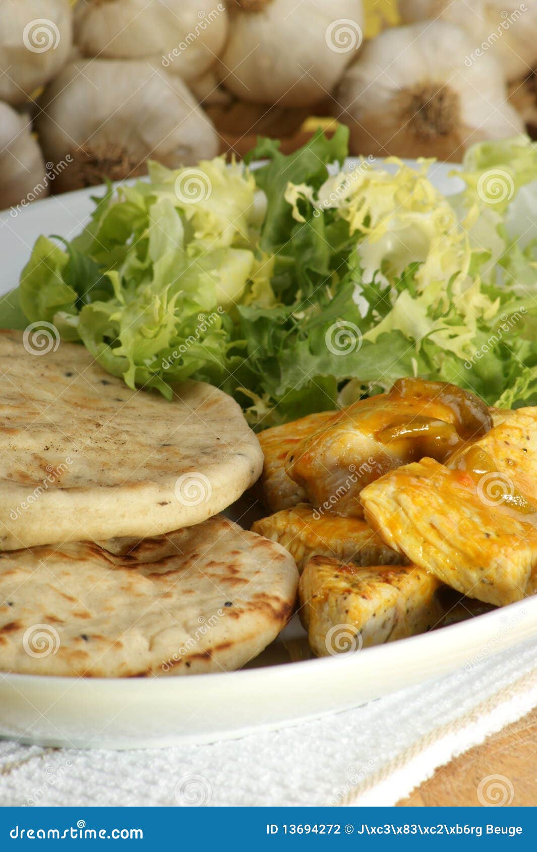 Naan Bread with Turkey Curry Stock Photo - Image of culinary, tasty ...