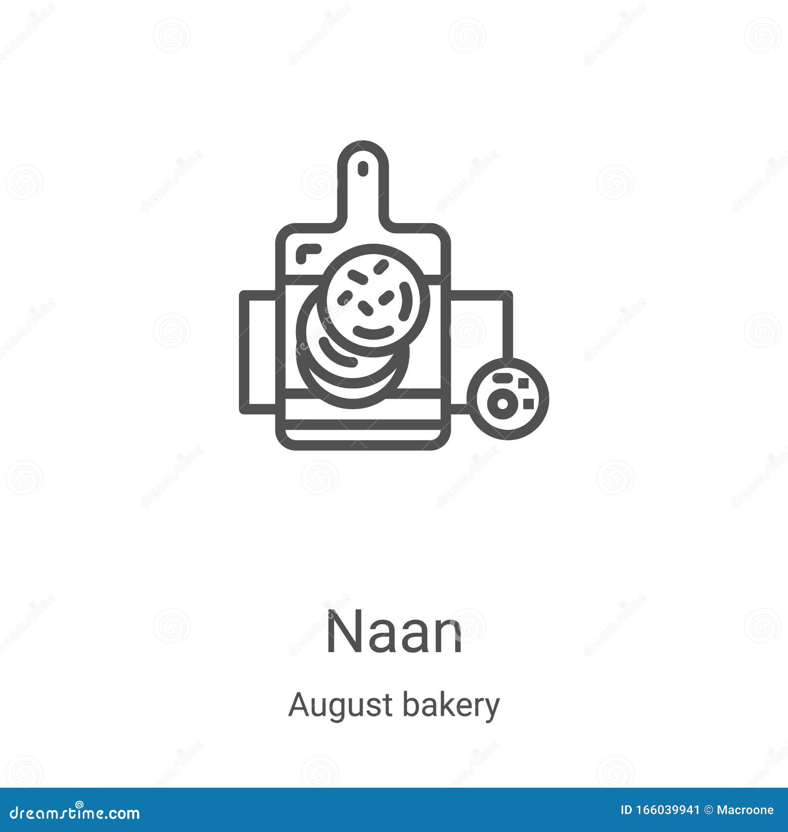 Naan Icon Vector from August Bakery Collection. Thin Line Naan Outline ...