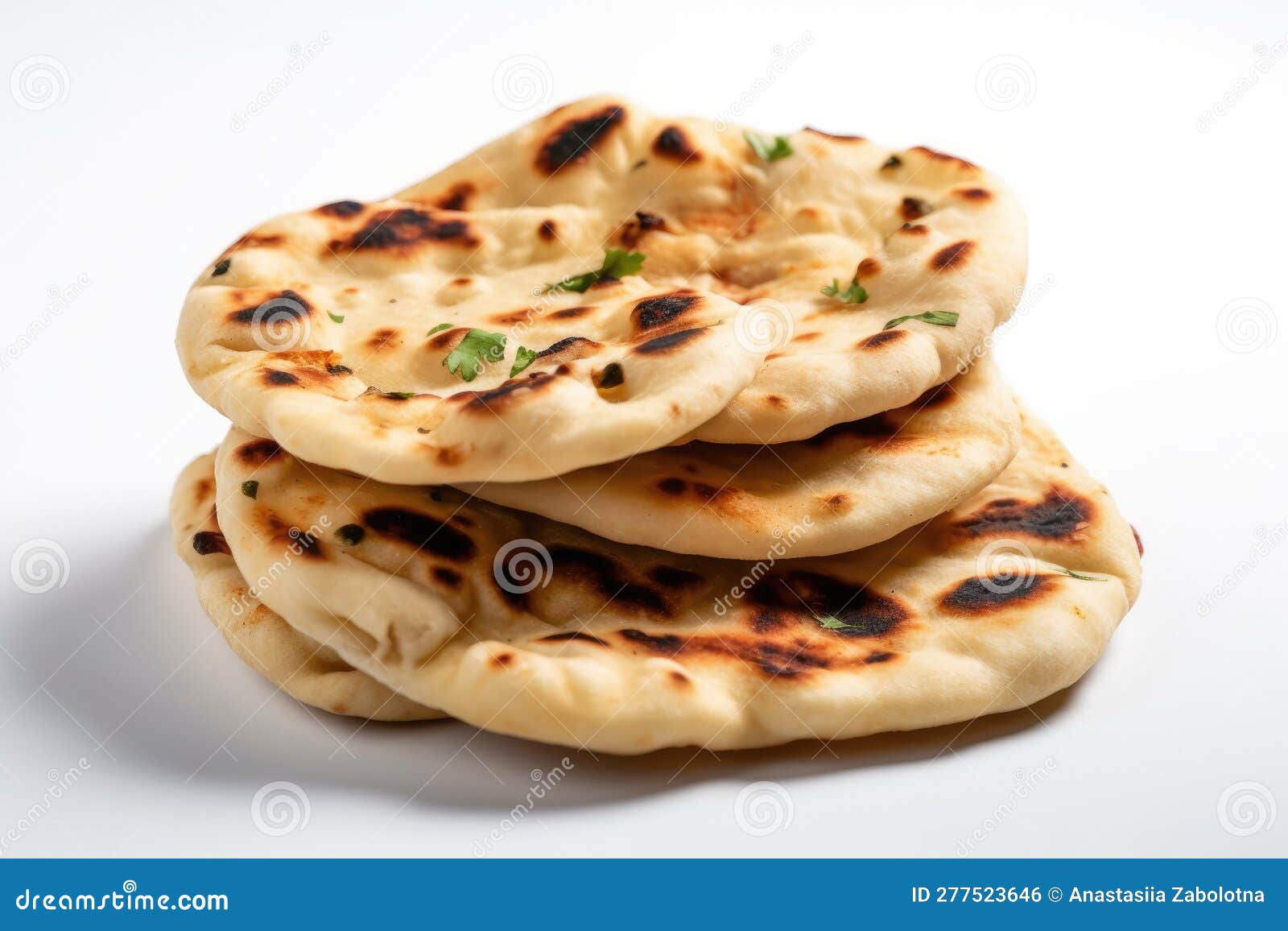 Naan on White Background. Generative AI Stock Illustration ...