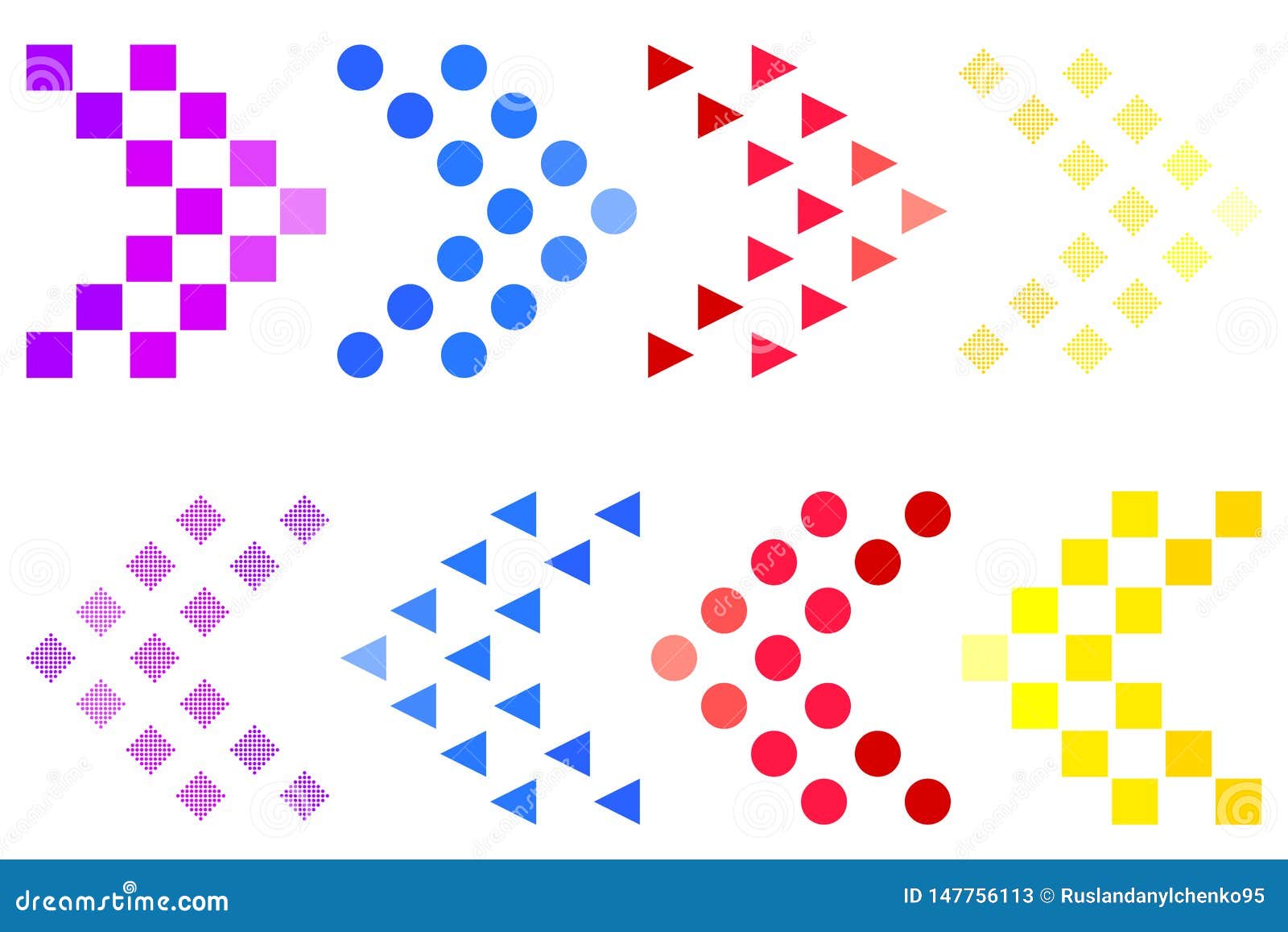 Nabar Icons of Different Colors on a White Background. Vector ...