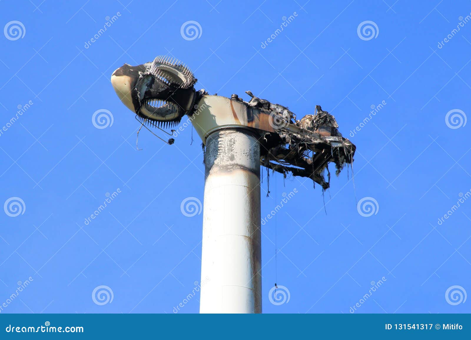 Destroyed Gondola of a Windmill Stock Image - Image of defekt ...