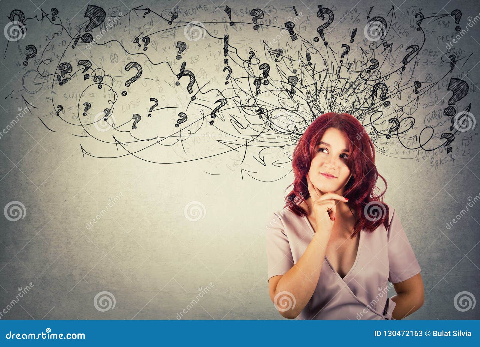 Nachdenklich stockbild. Bild von aufmerksamkeit, zahlen - 130472163