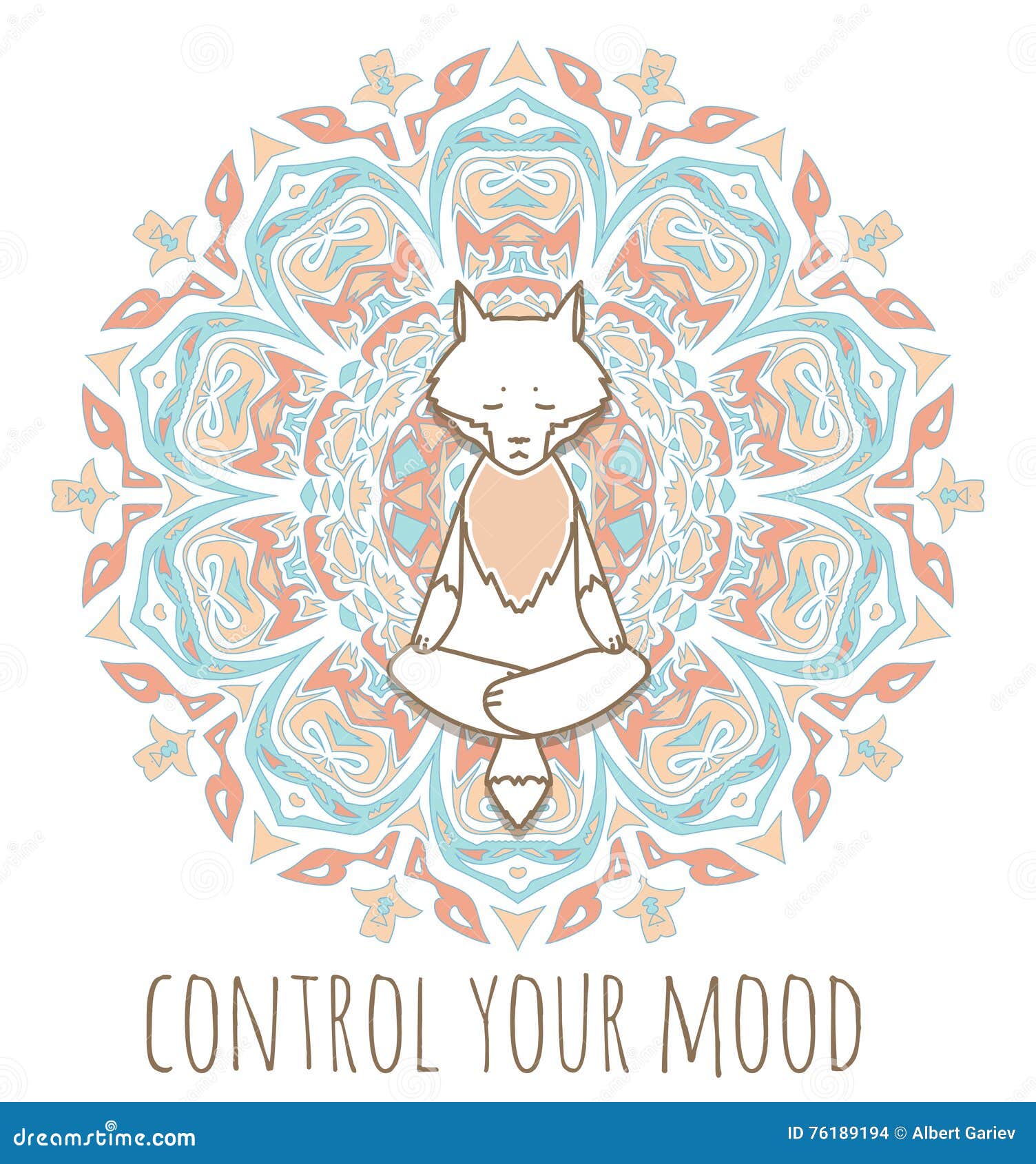 Nachdenkliche Tier-Reihe stock abbildung. Illustration von meditieren ...