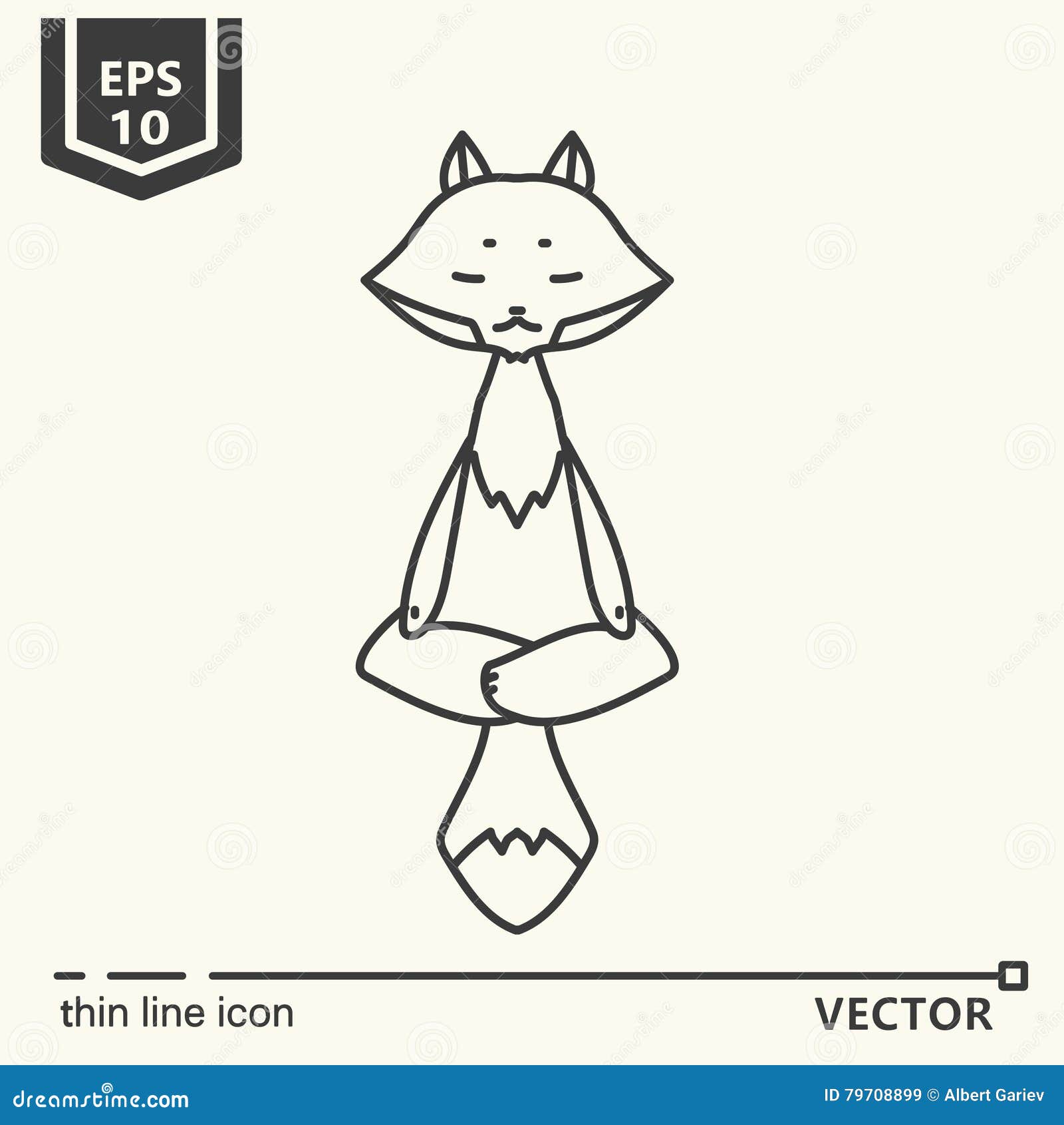 Nachdenkliche Tier-Reihe - Fuchs Vektor Abbildung - Illustration von ...