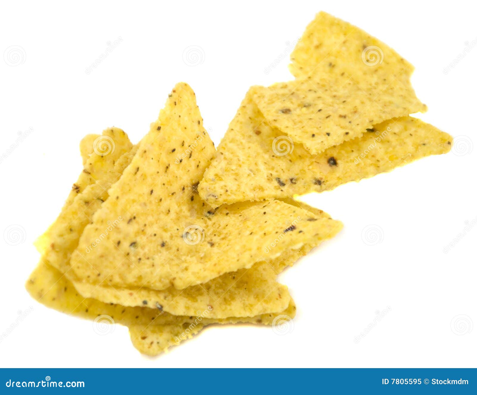 Nacho Chips Isolated on White Stock Image - Image of meal, munch: 7805595