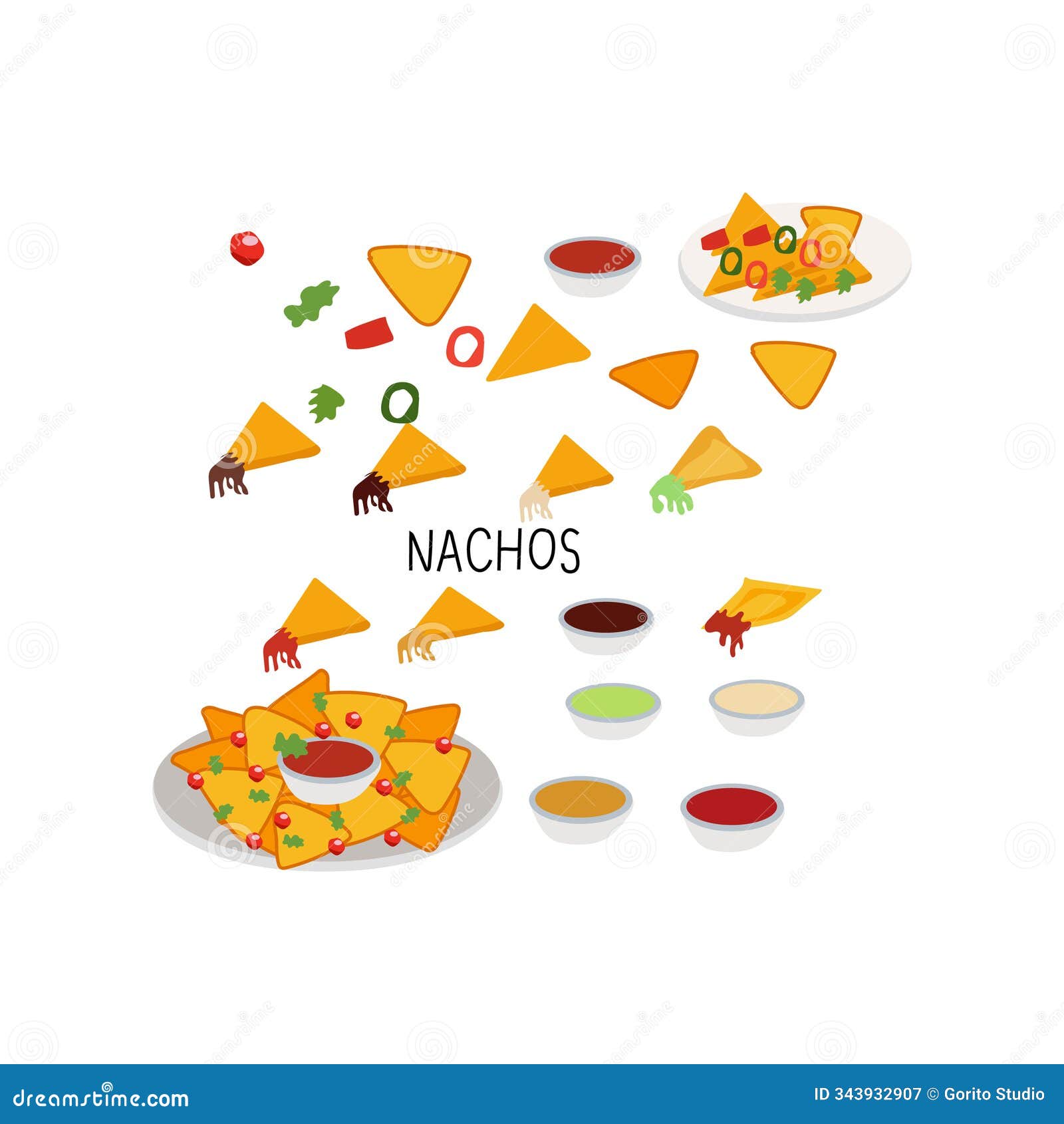 Nacho Food Mexican Cartoon Vector Illustration Color | CartoonDealer ...