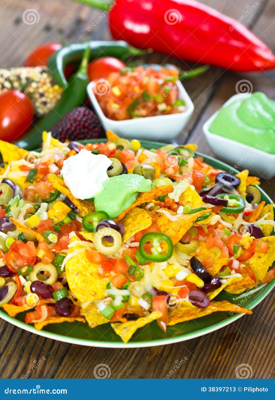Nachos stock image. Image of guacamole, appetizer, colored - 38397213
