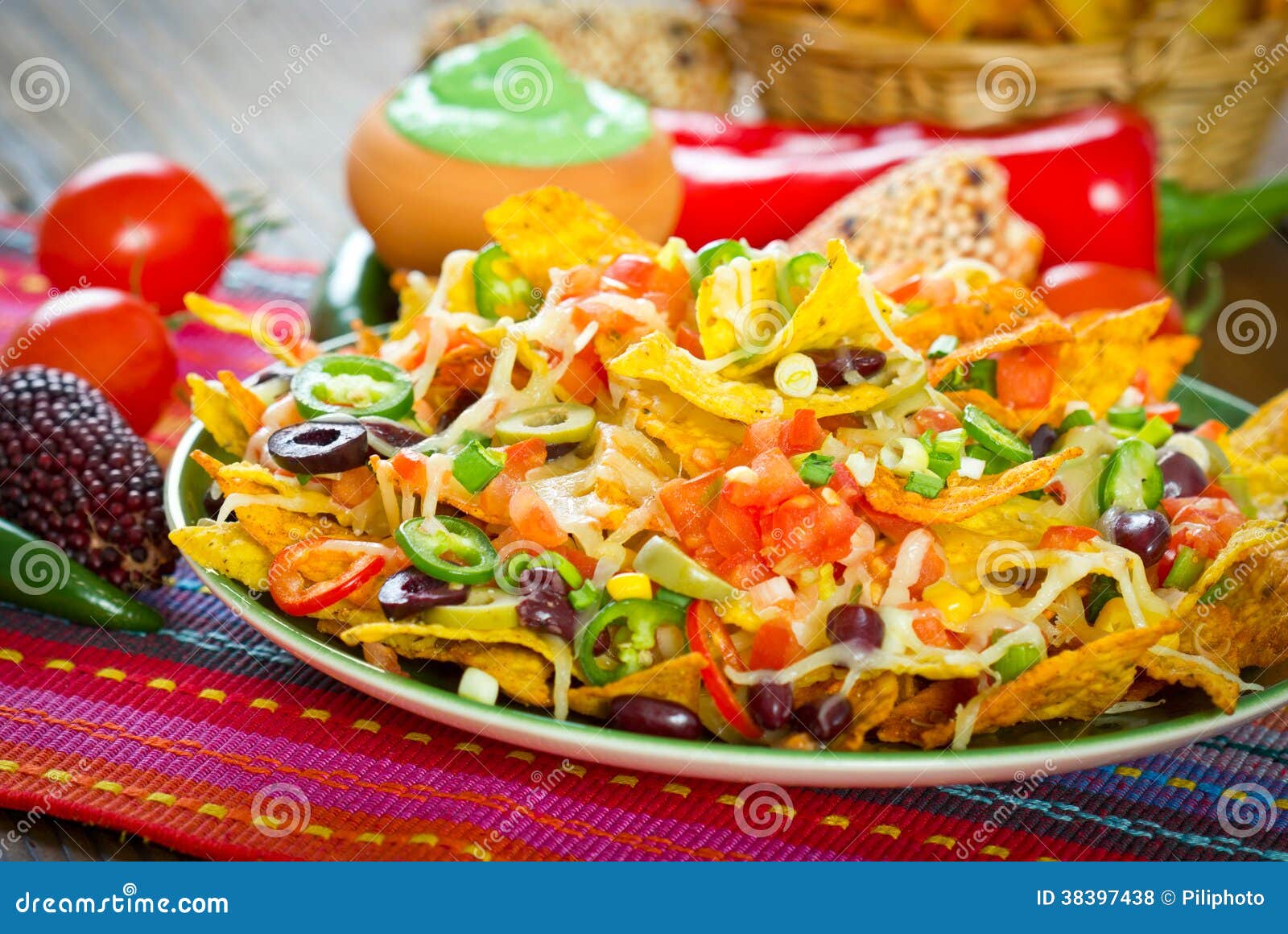 Nachos stock photo. Image of colored, jalapeno, freshness - 38397438