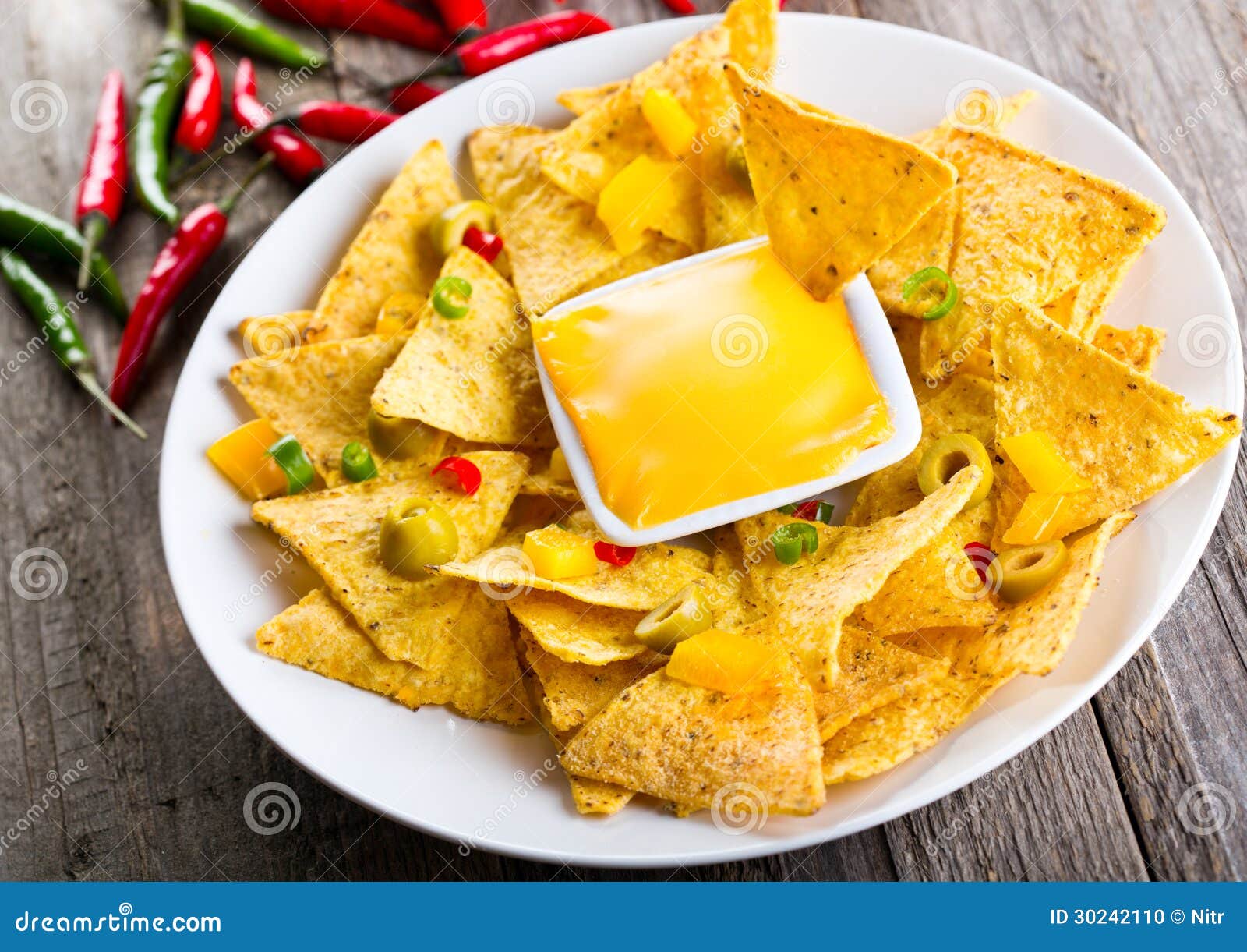 Nachos with cheese stock photo. Image of fast, junk, meal - 30242110