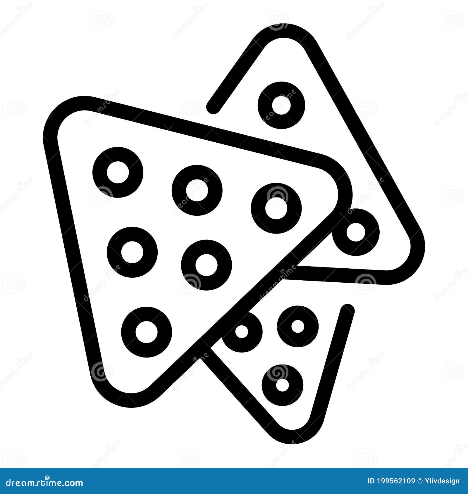 Nachos Chips Icon, Outline Style Stock Vector - Illustration of snack ...