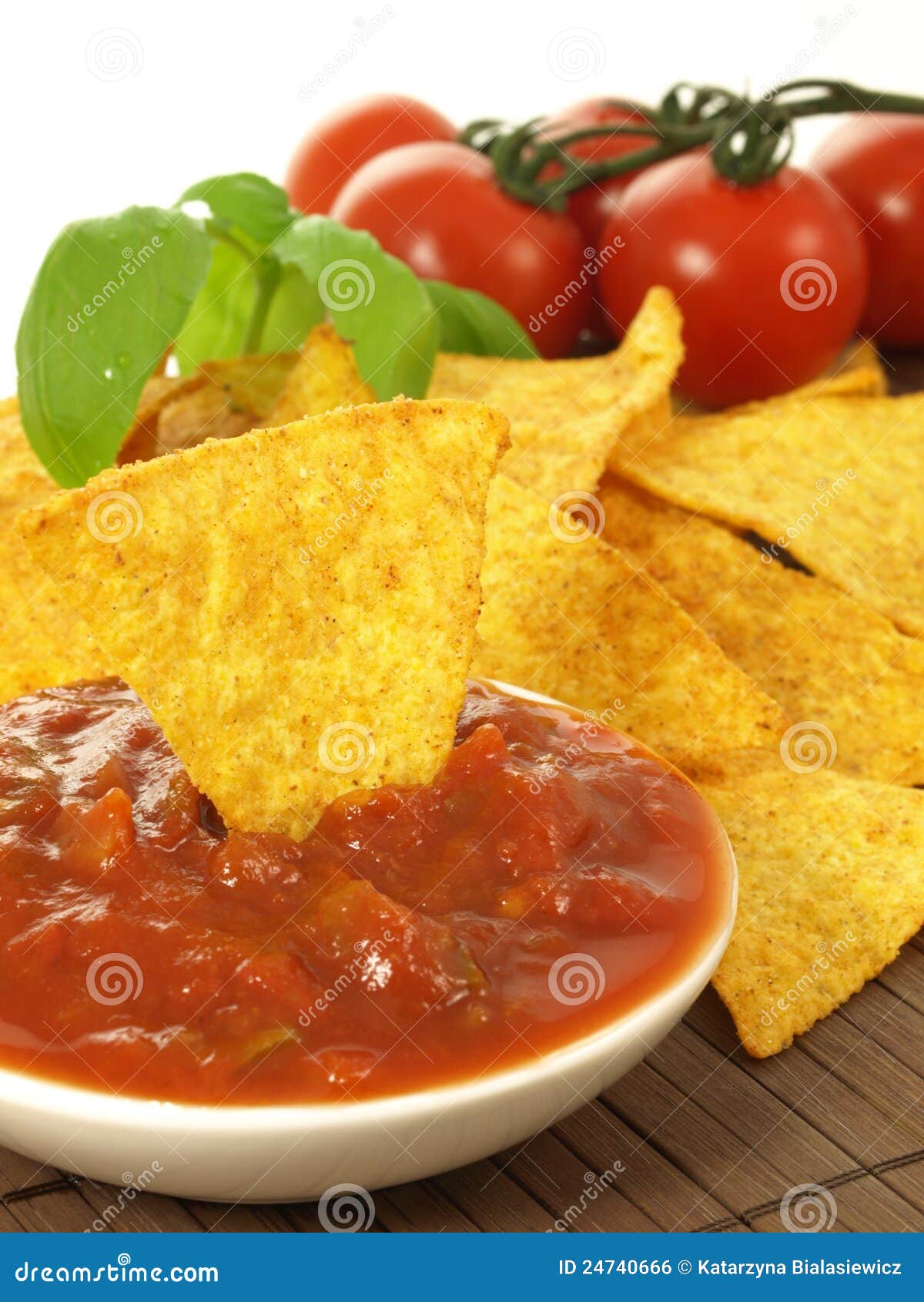 Nachos, closeup stock photo. Image of tomatoes, eating - 24740666