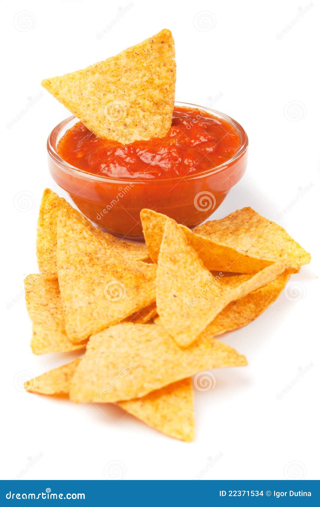 Nachos, Corn Chips with Fresh Salsa Stock Photo - Image of salsa ...