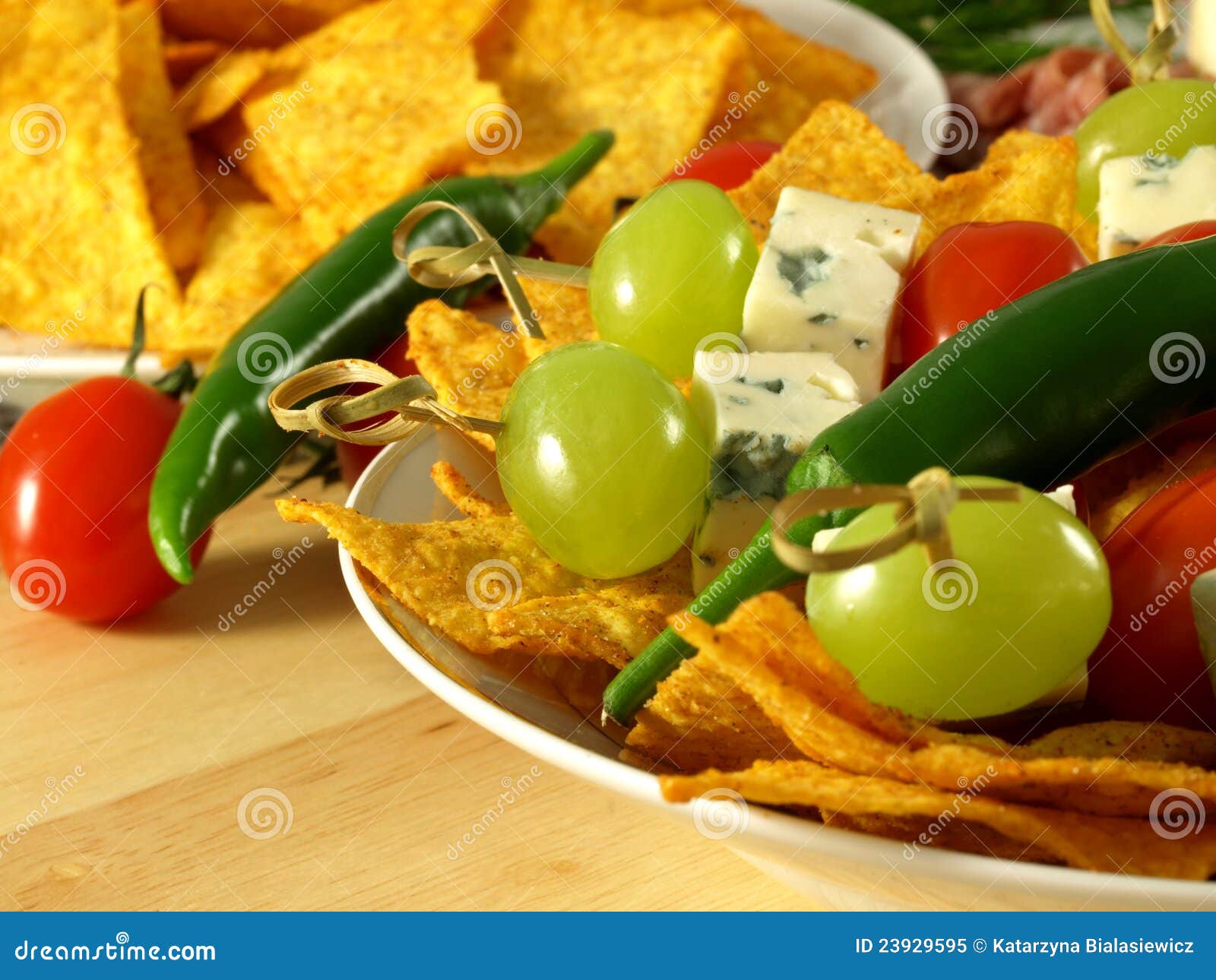 Nachos with Green Chili for a Snack Stock Image - Image of dish, cheese ...