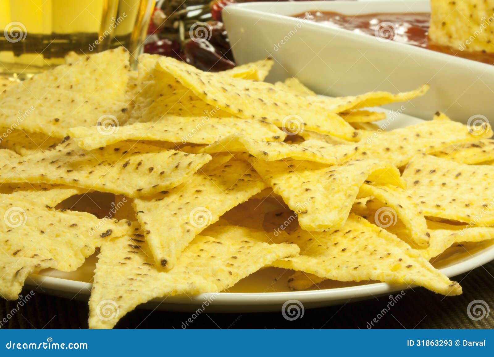 Nachos and hot sauce stock image. Image of spicy, nachos - 31863293