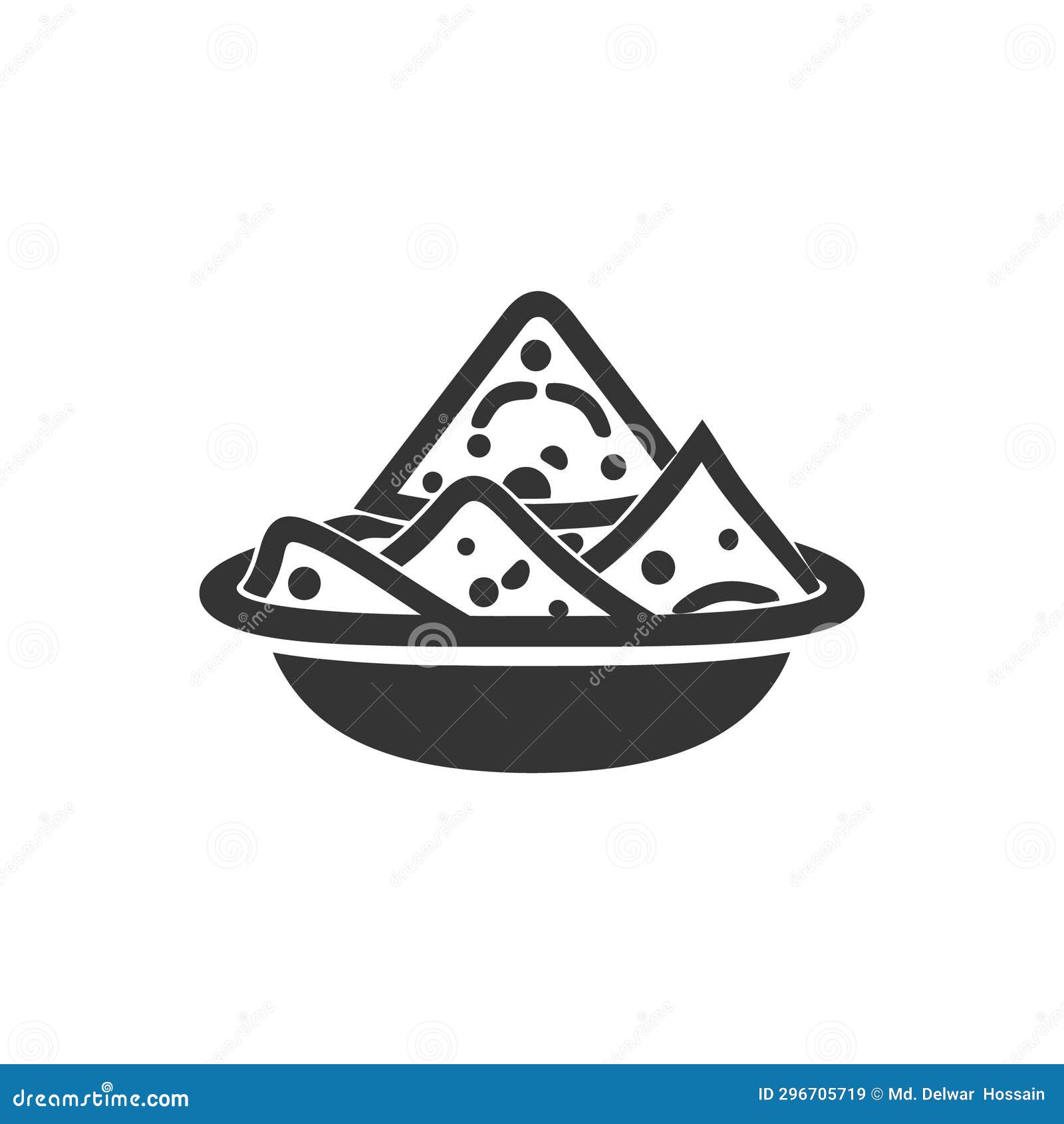 Nachos Icon Top View. Corn Chips With Guacamole Icon. Spicy Green ...