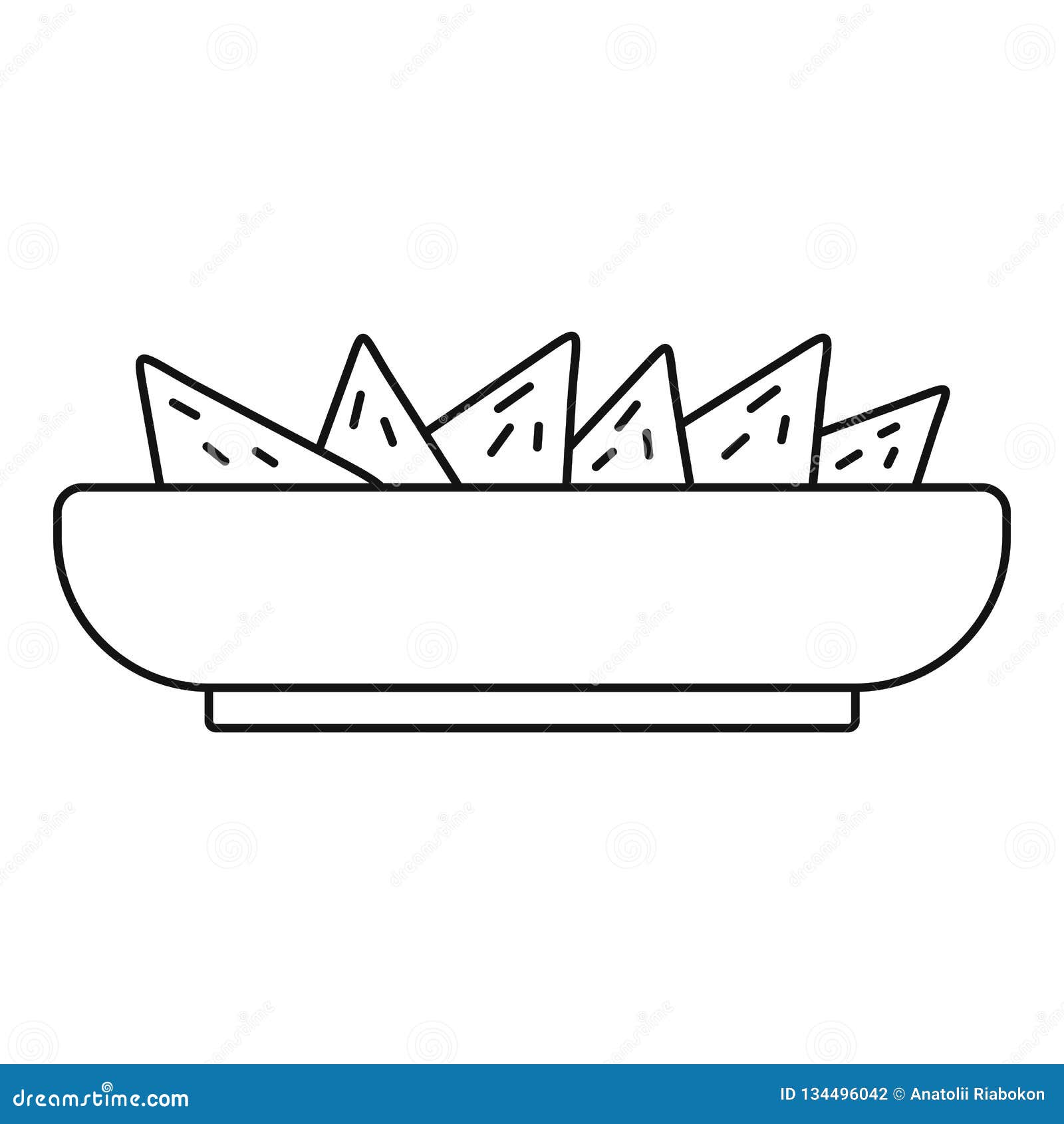 Nachos Plate Icon, Outline Style Stock Vector - Illustration of nachos ...