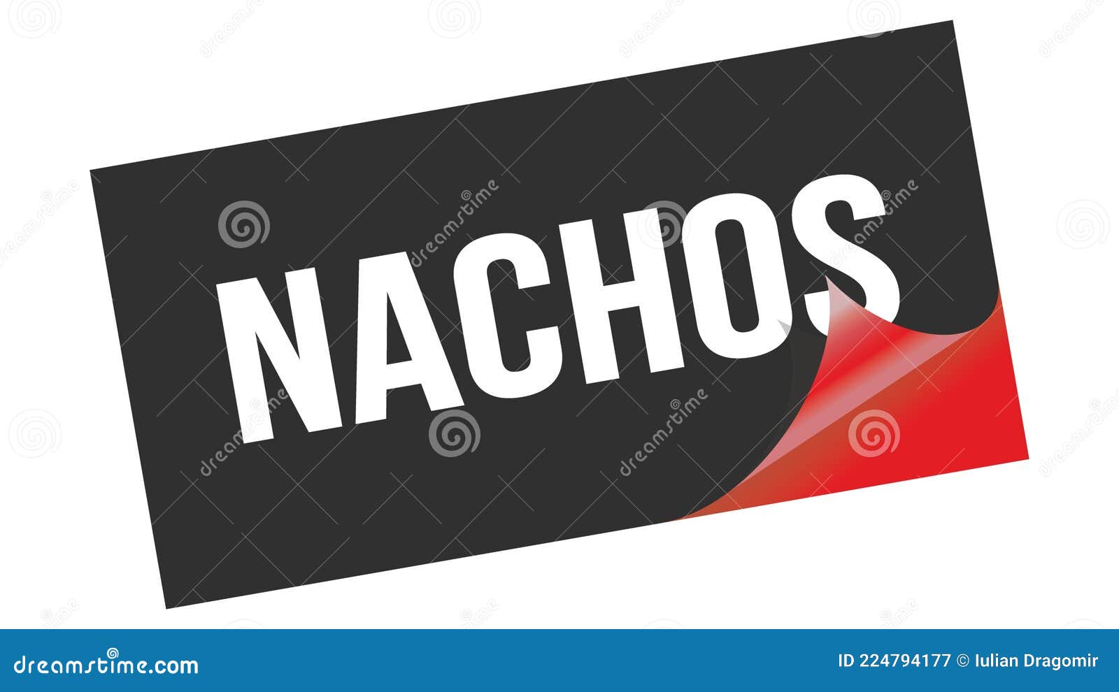 NACHOS Text on Black Red Sticker Stamp Stock Illustration ...