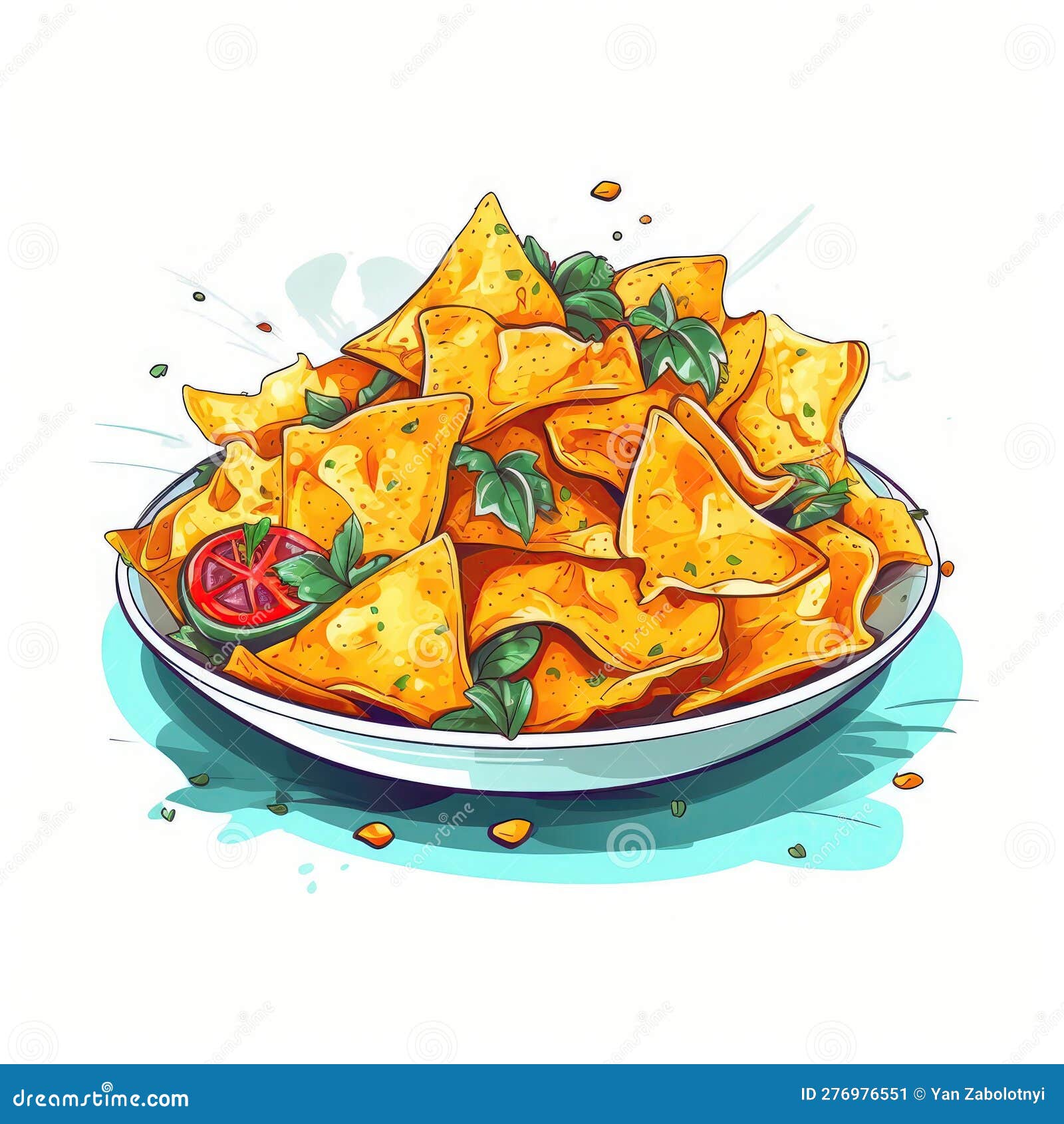 Nachos On White Background Logo Digital Art. Generative AI Royalty-Free ...