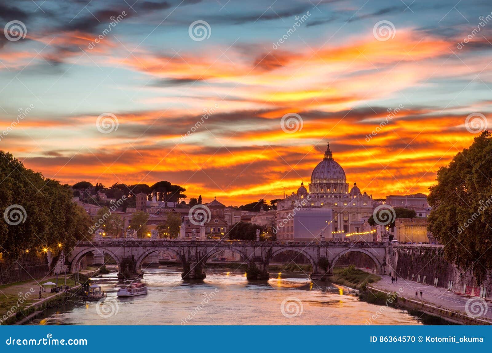 Nachtansicht Der Basilika St Peter in Rom Stockfoto - Bild von kirche ...