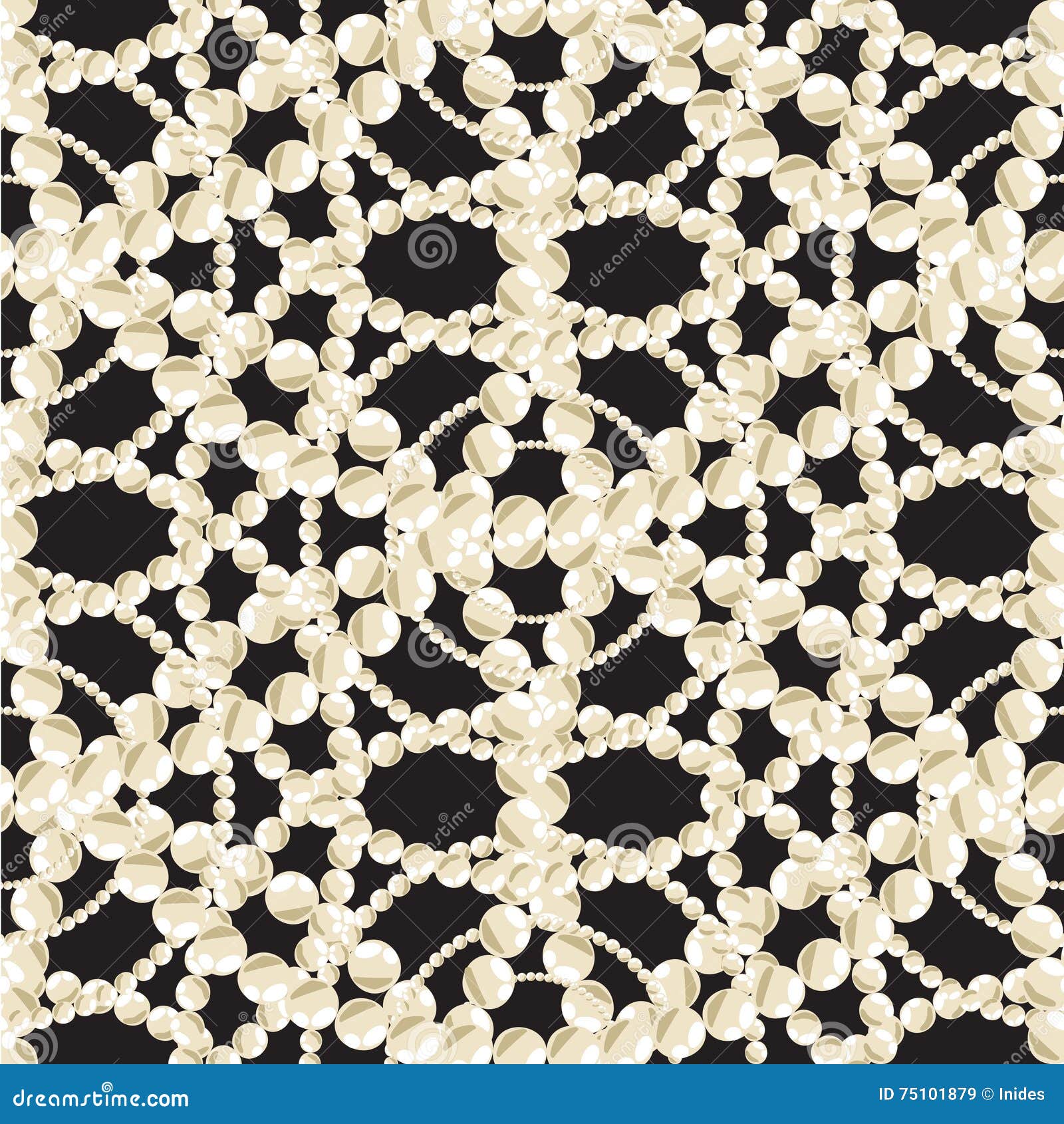 Nacreous Pearl Jewelry Seamless Pattern. Stock Vector - Illustration of ...